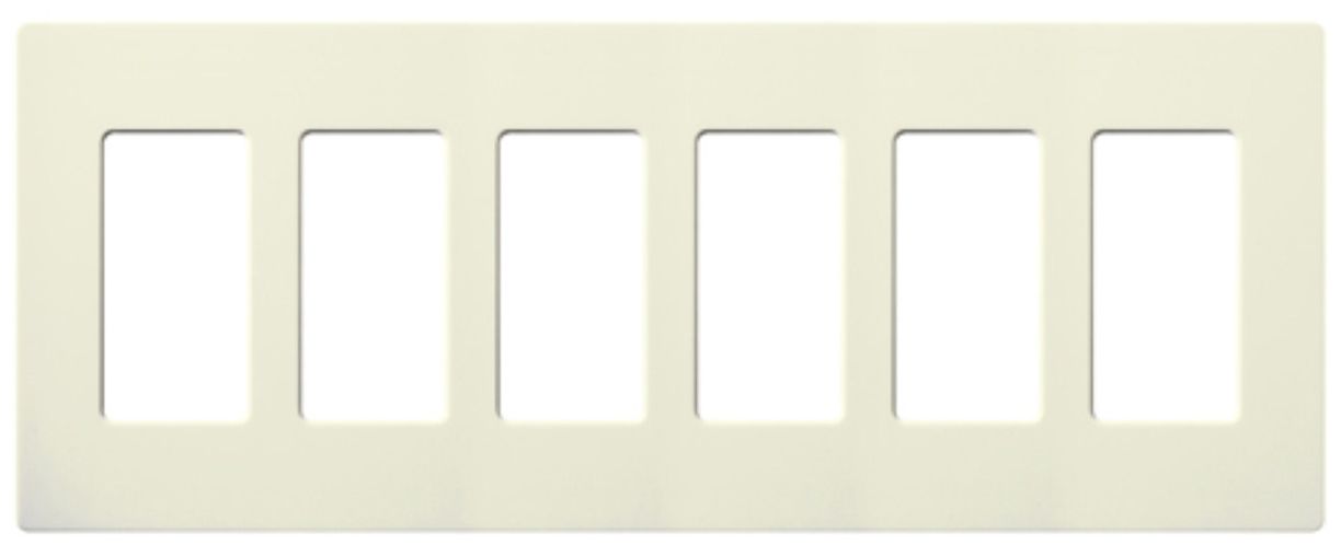 Lutron Claro 6 Gang Decorator/Rocker Wall Plate in Satin Biscuit ...