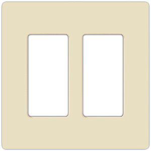 Lutron Claro Light Almond 2 Gang Screwless Faceplate - #86246 | Lamps Plus