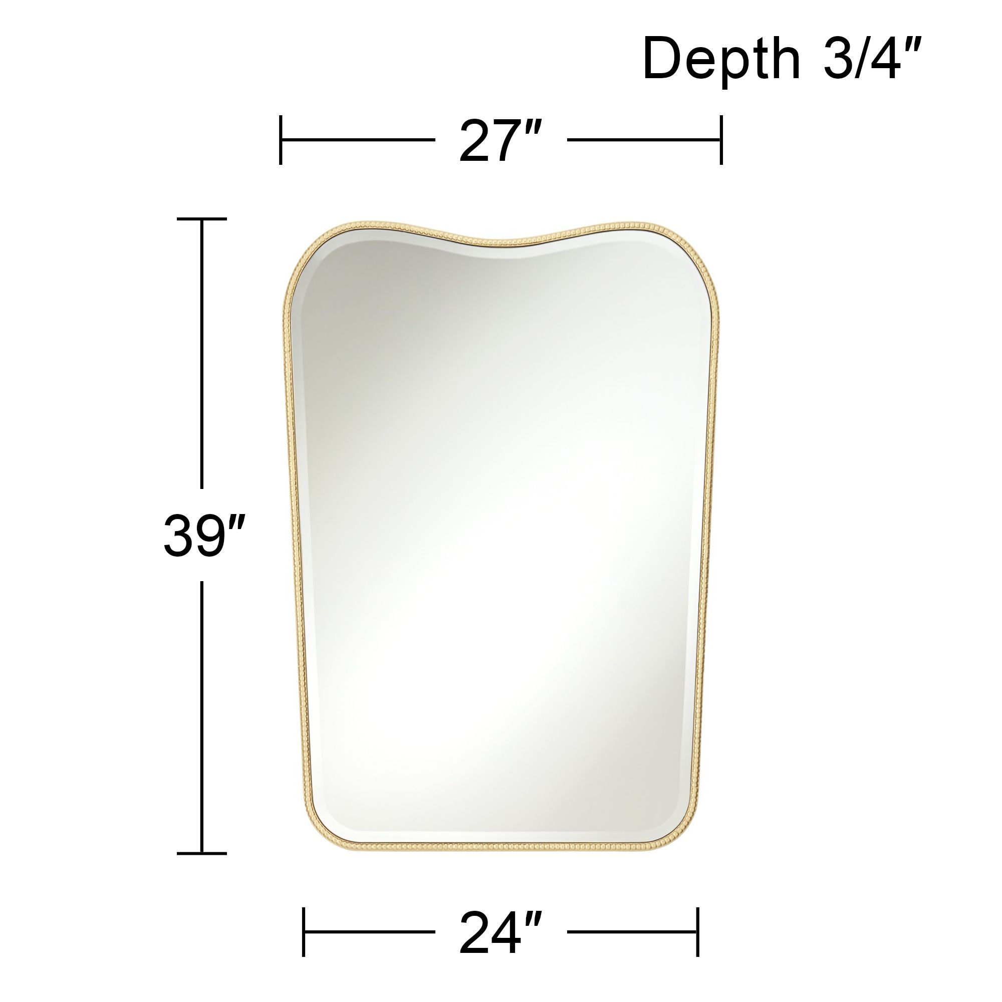 Lyana Matte Gold 27" x 39" Dipping Top Wall Mirror - #140R2 | Lamps Plus