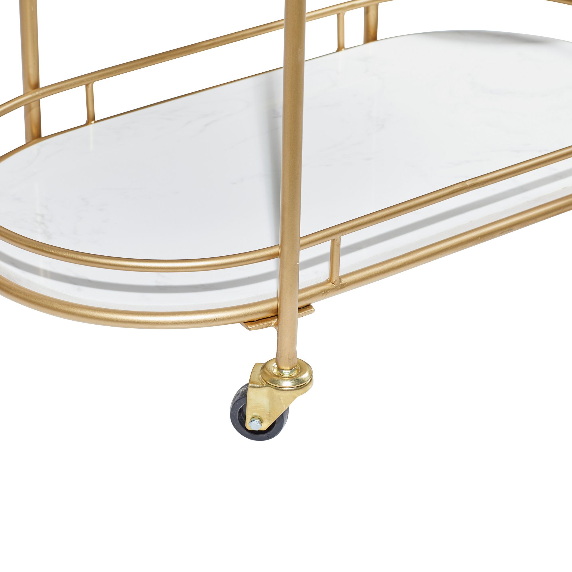Maizie 30 3/4" Wide Gold Metal 3-Shelf Rolling Bar Cart - #6504A ...