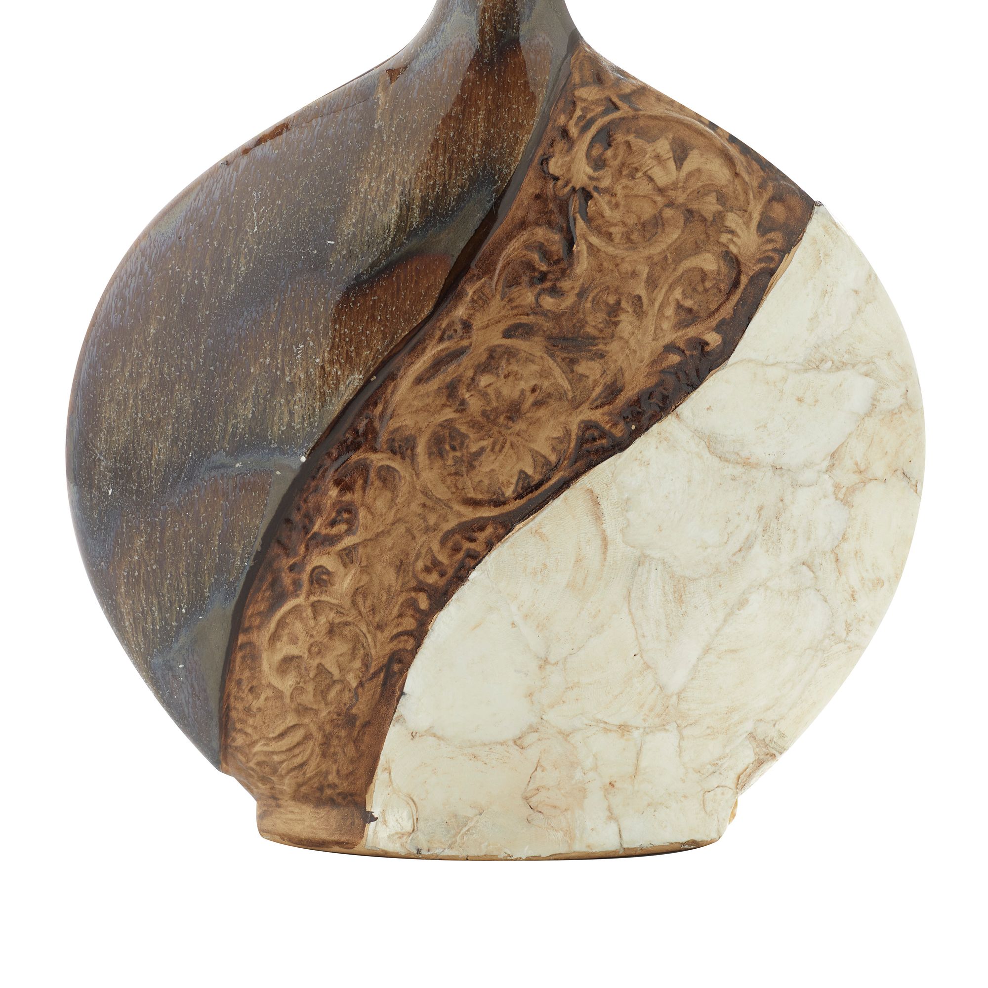 Maizie Brown Ceramic 13 3/4" High Decorative Vase - #809V4 | Lamps Plus