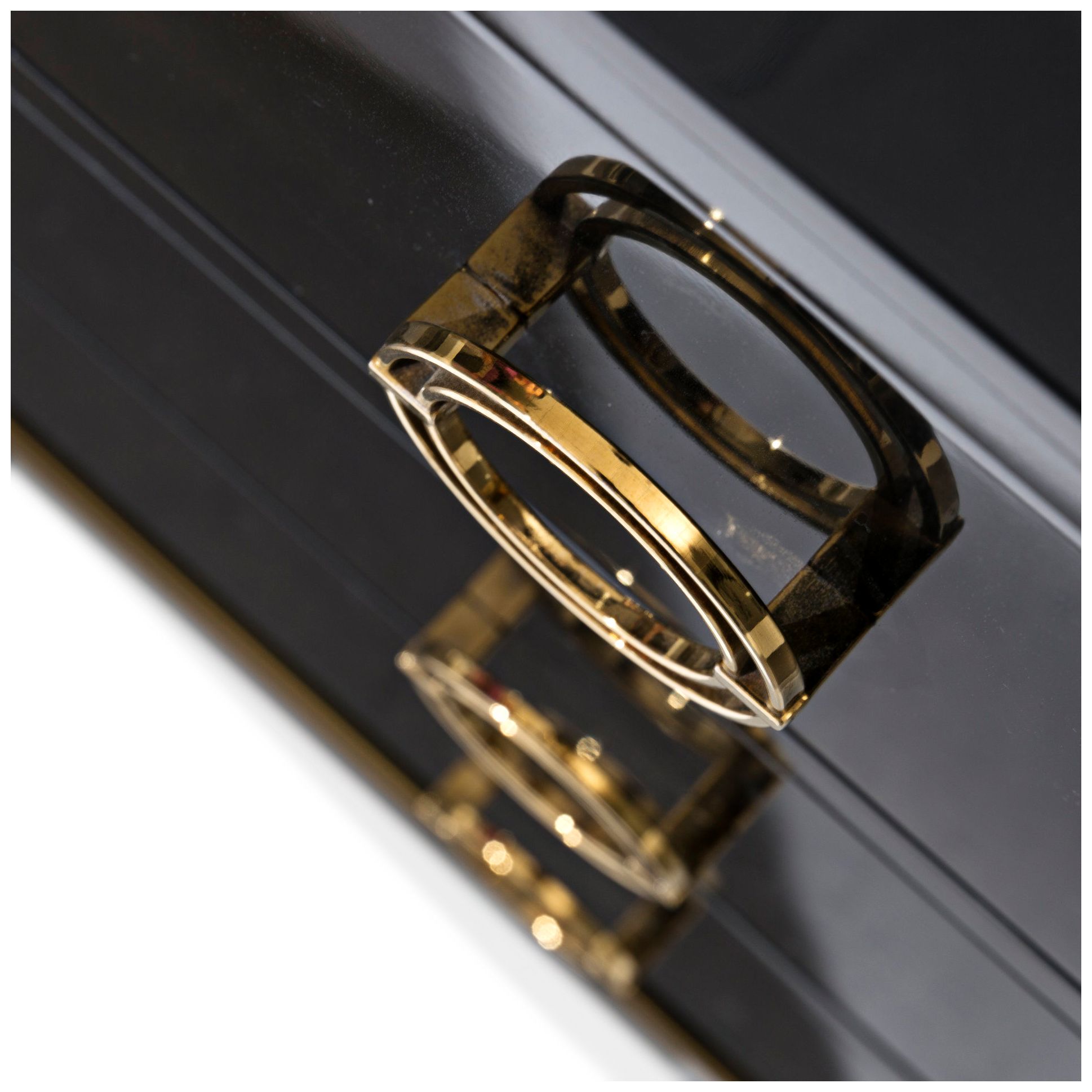 Majesty 31 1/2" Wide Black Gloss and Gold 3-Drawer Chest - #20M31 ...