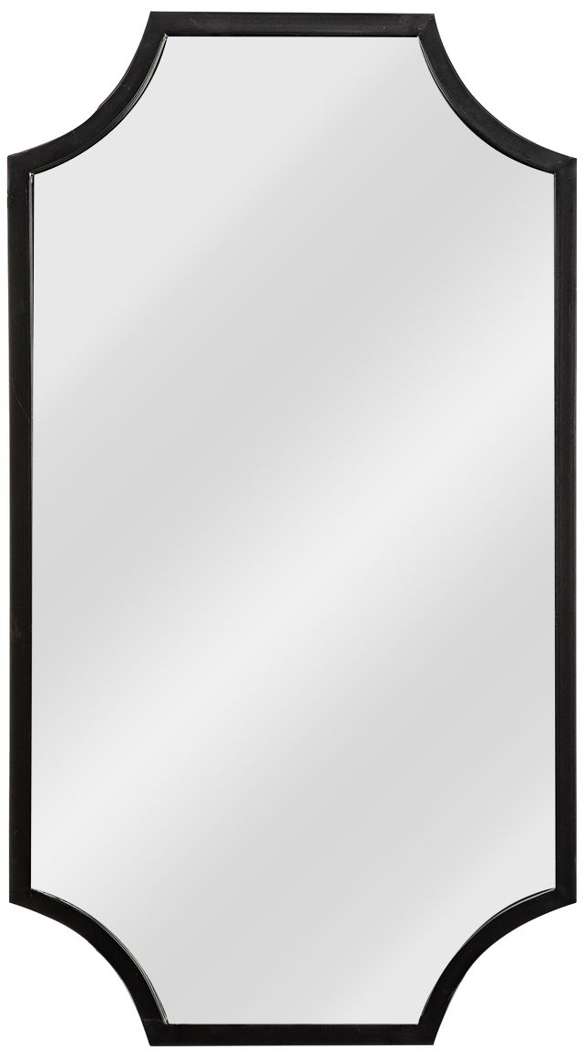 Malone Shiny Black 20" x 36 1/4" Rectangular Wall Mirror - #63H52 ...