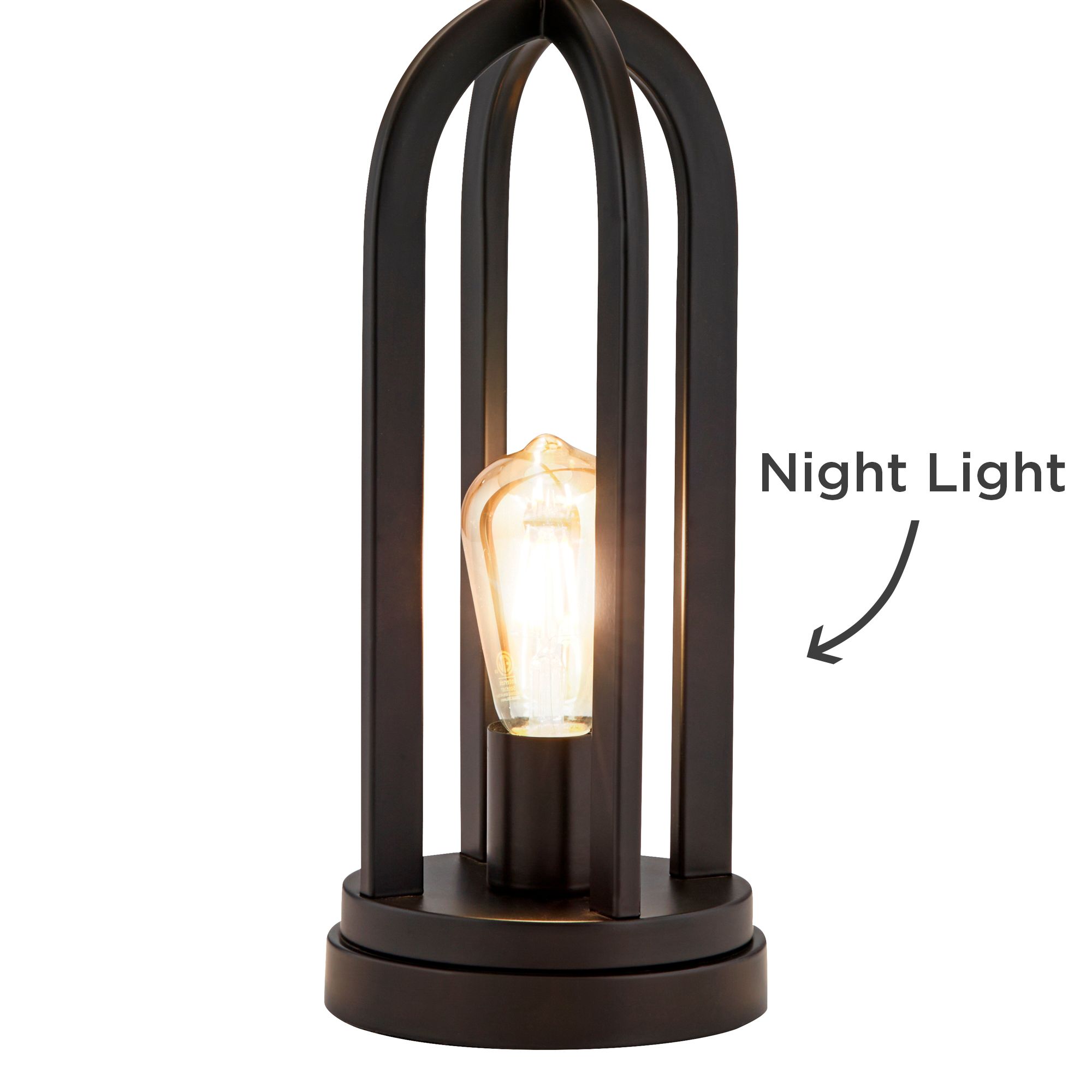 Marcel Black LED USB Table Lamps Set of 2 with Tan Shade - #179K3 ...