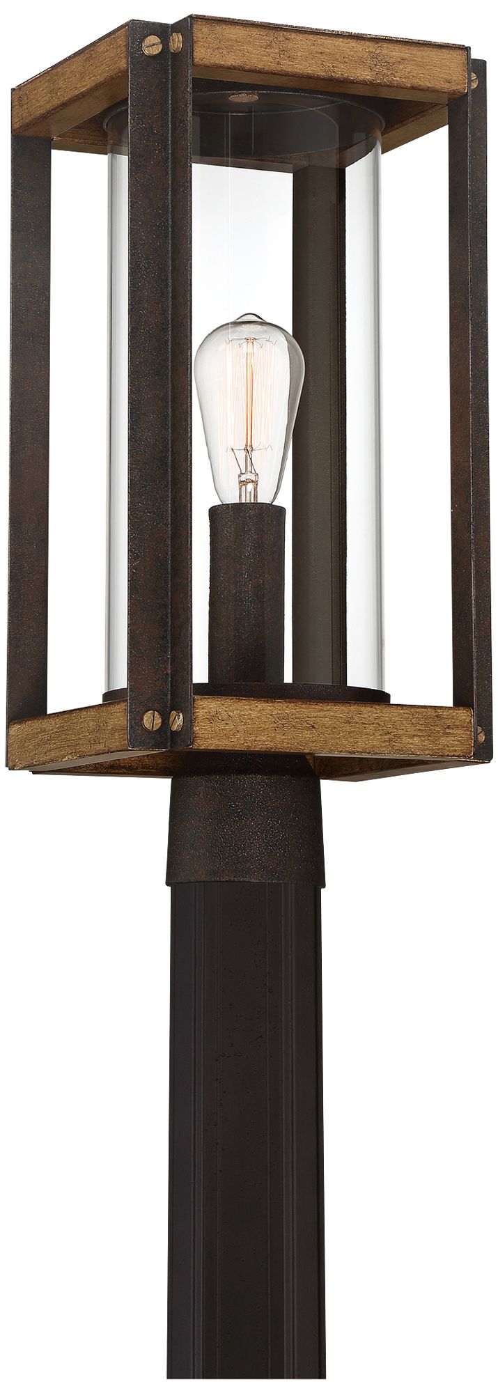 Marion Square 18 1/4" High Black and Walnut Outdoor Post Light - #85N50 ...