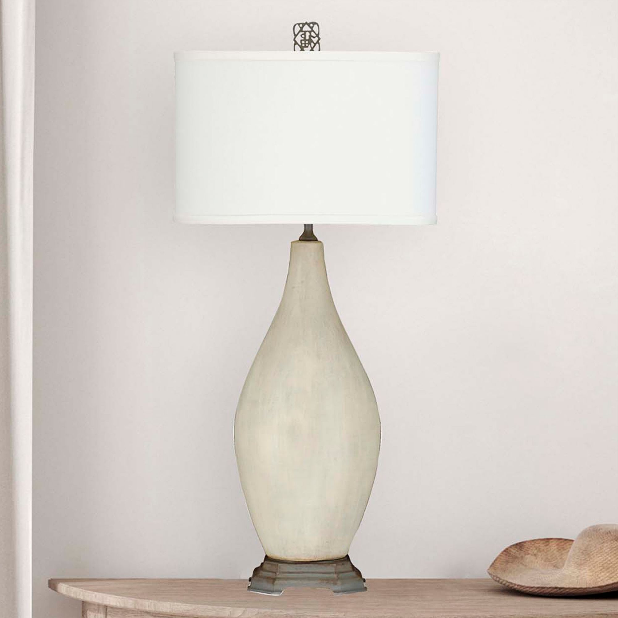 Marsh Beige Ceramic Vase Table Lamp - #674M3 | Lamps Plus