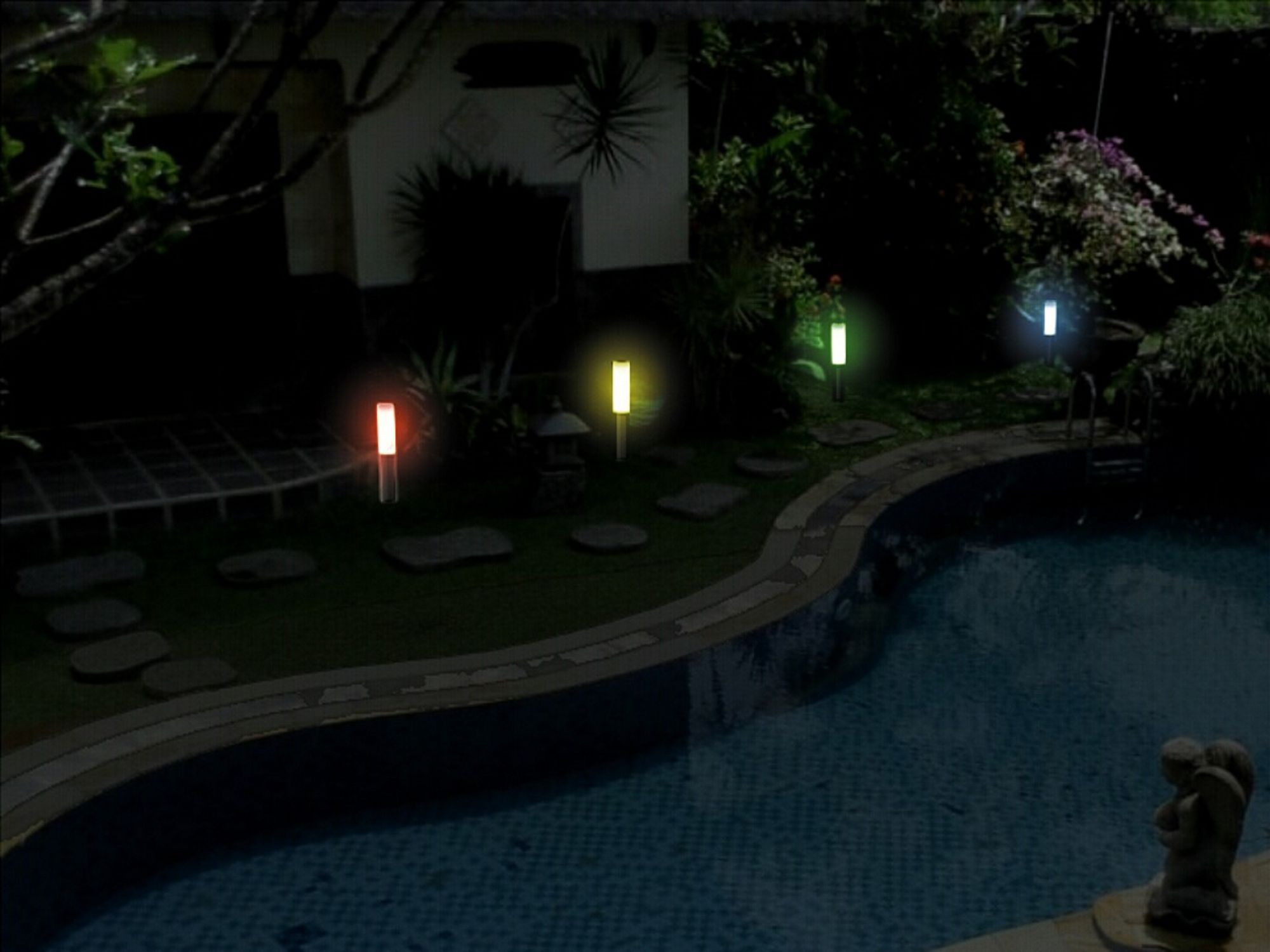 Matley 37 3/4" High Black Multi-Color LED Solar Garden Light - #97D47 ...