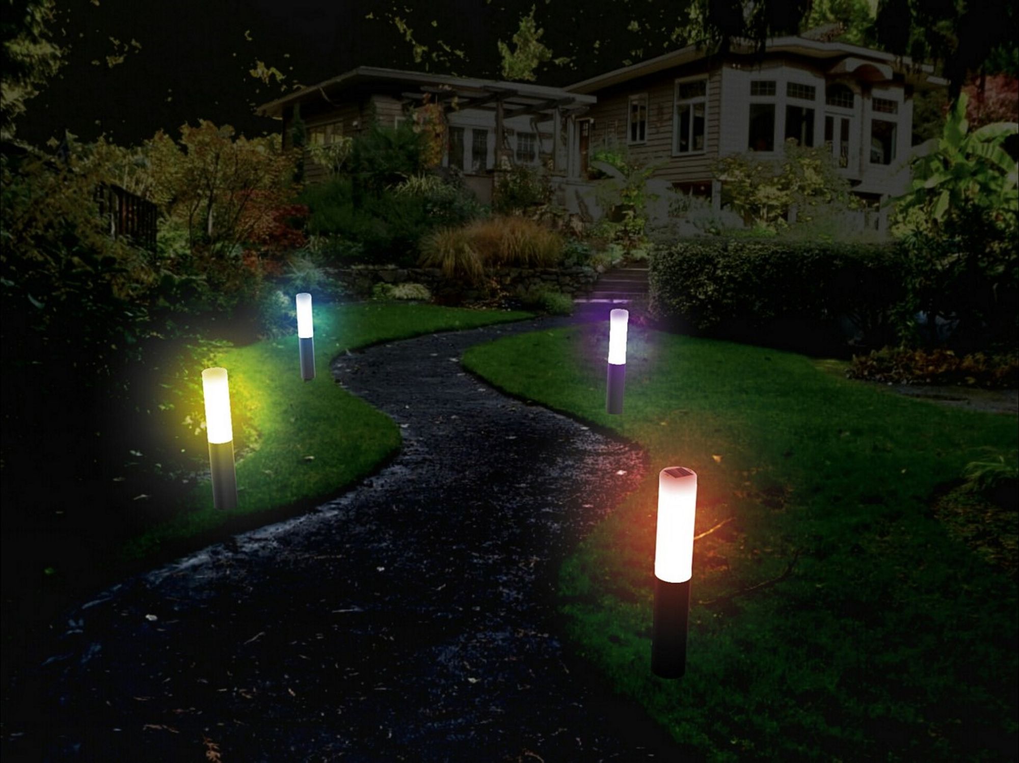 Matley 37 3/4" High Black Multi-Color LED Solar Garden Light - #97D47 ...