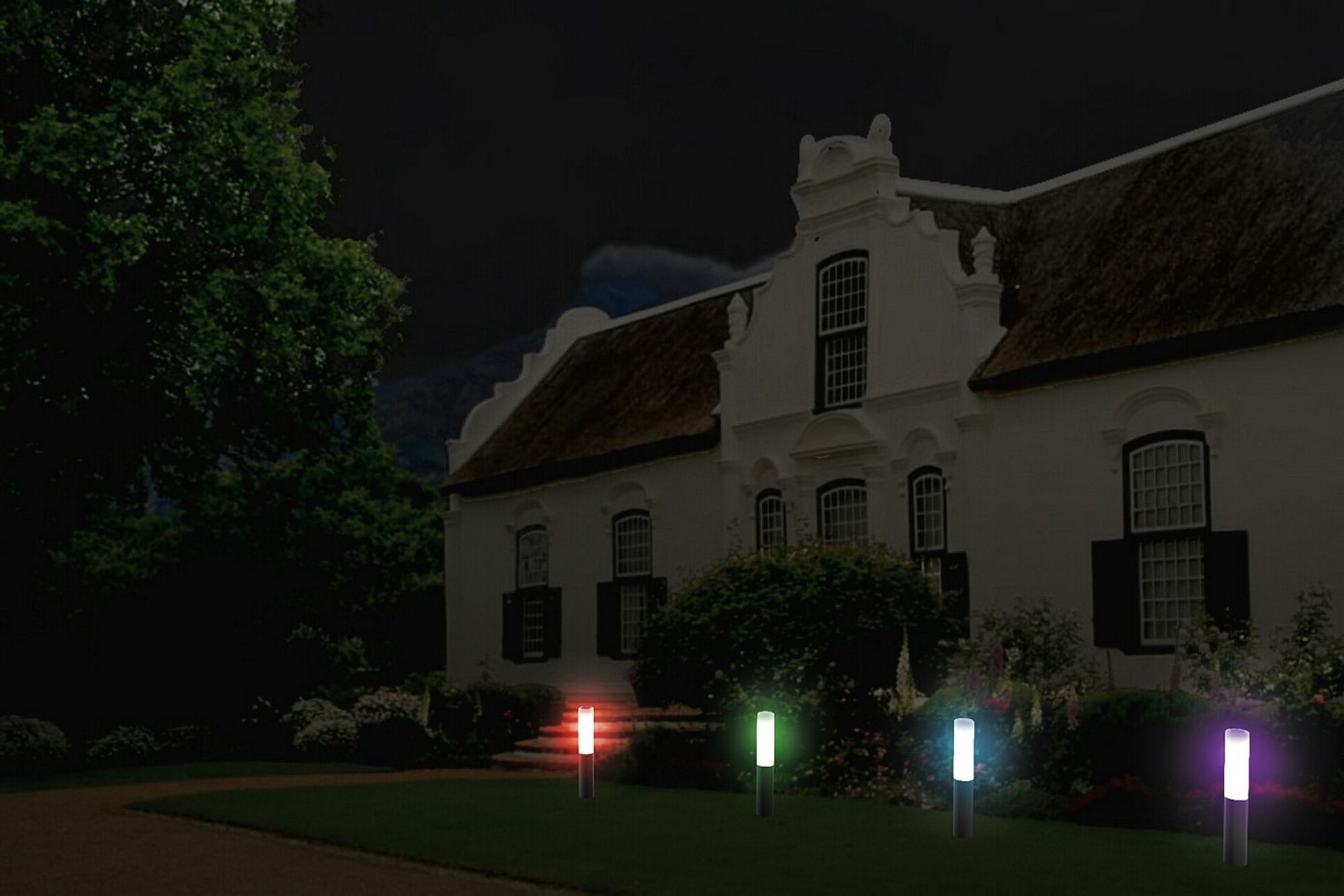 Matley 37 3/4" High Black Multi-Color LED Solar Garden Light - #97D47 ...