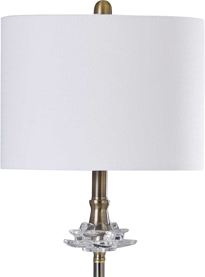 Matlock 33 1/2" Old Brass Metal and Clear Crystal Buffet Table Lamp ...