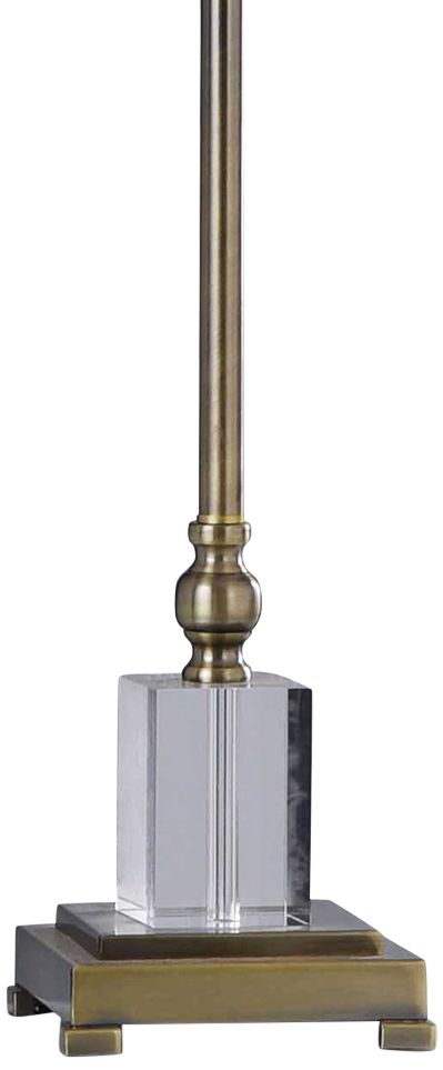 Matlock 33 1/2" Old Brass Metal and Clear Crystal Buffet Table Lamp ...