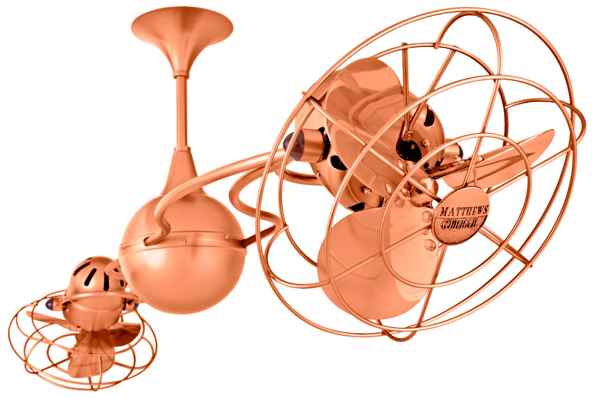 Matthews Italo Ventania Brushed Copper Dual Head Rotational Ceiling Fan ...