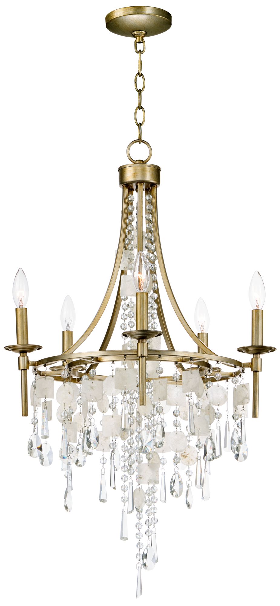 Maxim Cebu 20.8" Traditional Gold and Silver 5-Light Chandelier ...