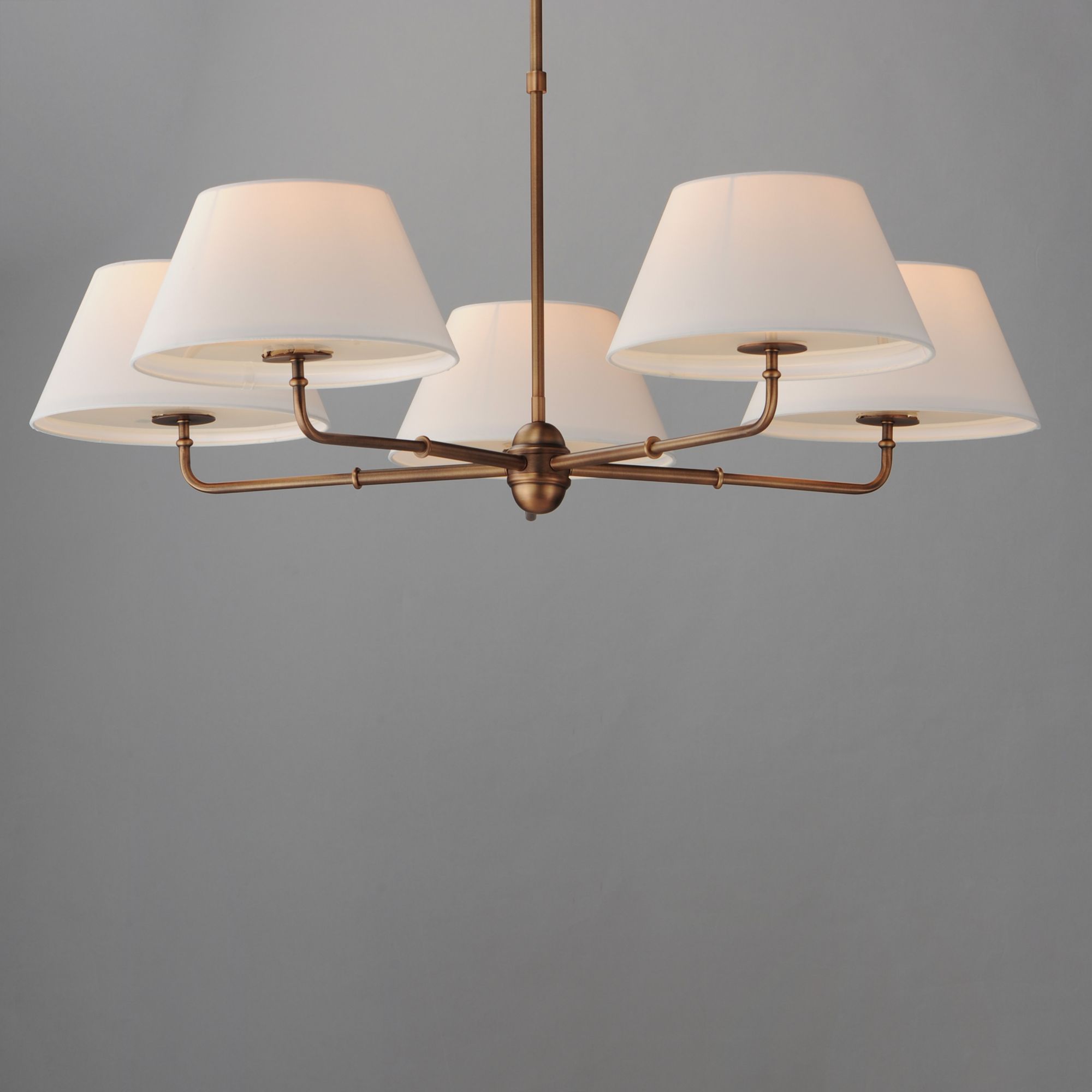 Maxim Dunbridge 42" Off White Linen/Weathered Brass 5-Light Chandelier ...