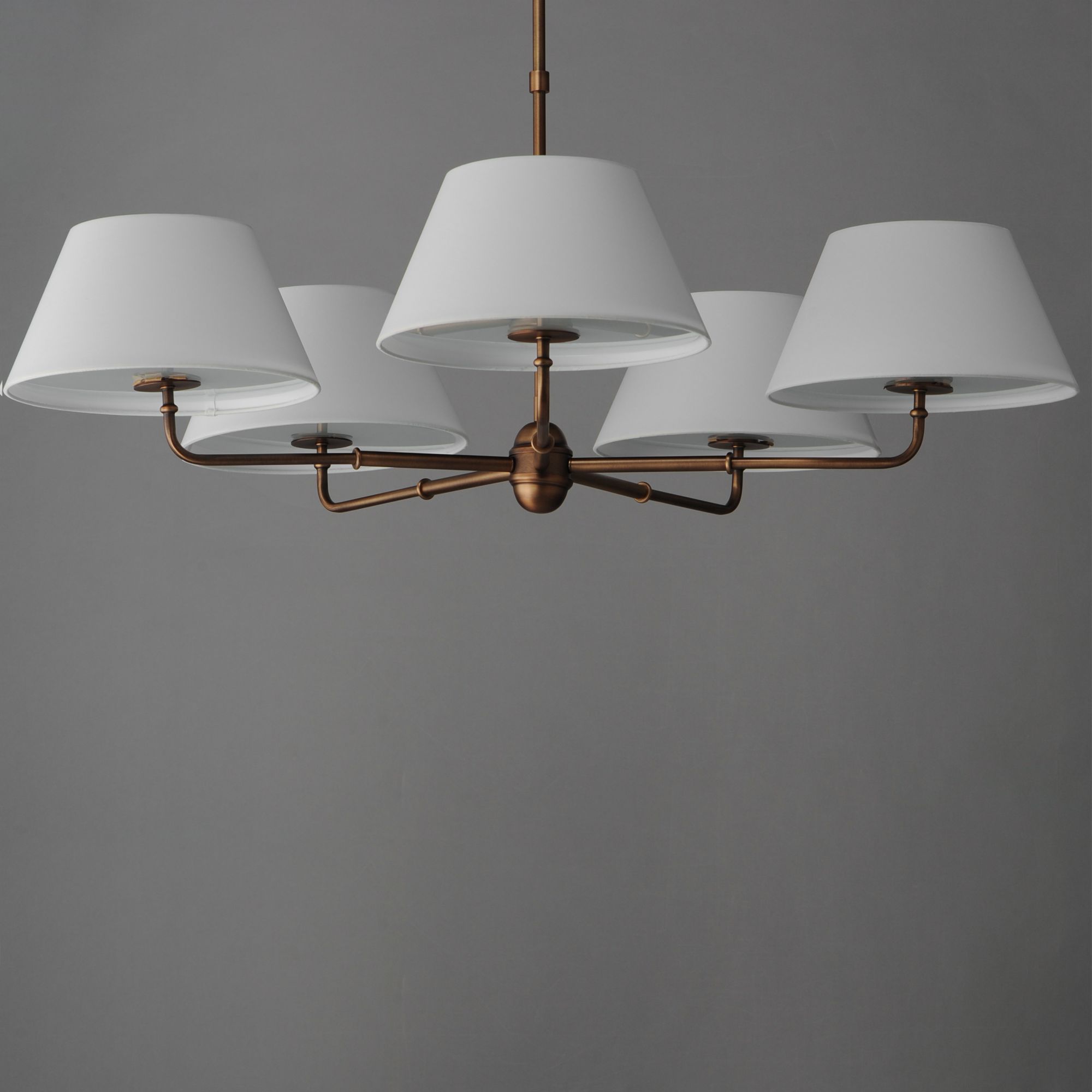 Maxim Dunbridge 42" Off White Linen/Weathered Brass 5-Light Chandelier ...
