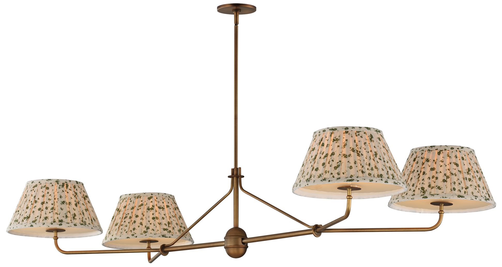 Maxim Dunbridge 62" Olive White/Weathered Brass 4-Light Chandelier ...