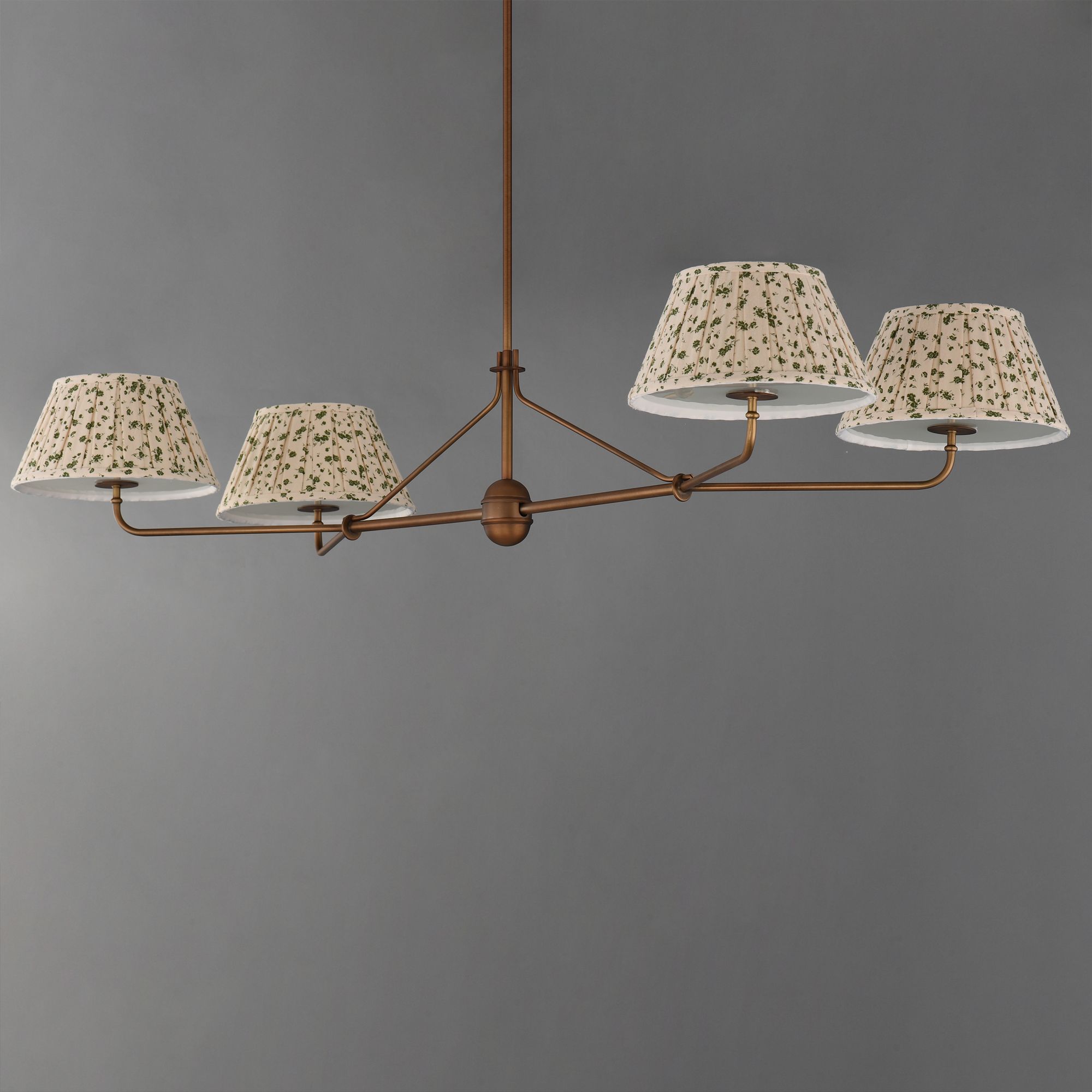 Maxim Dunbridge 62" Olive White/Weathered Brass 4-Light Chandelier ...