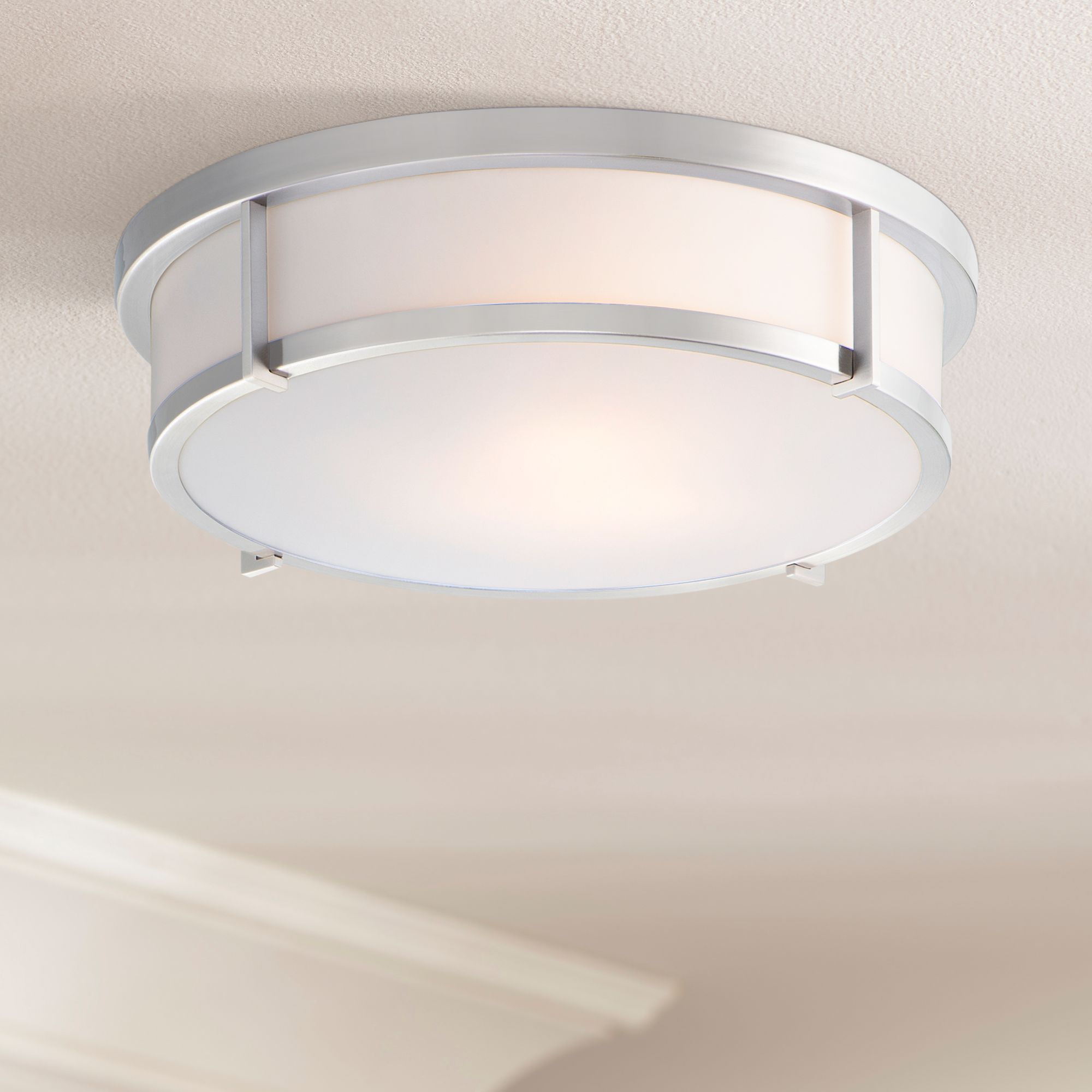 Maxim Rogue 17" Wide Satin Nickel Ceiling Light - #995N9 | Lamps Plus