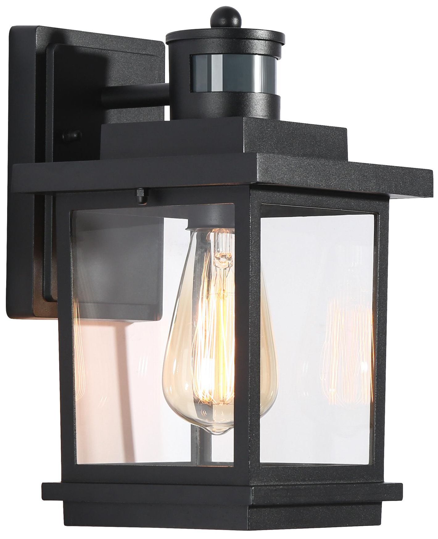 Melansa 11" High Black Glass Outdoor Wall Light - #063H9 | Lamps Plus