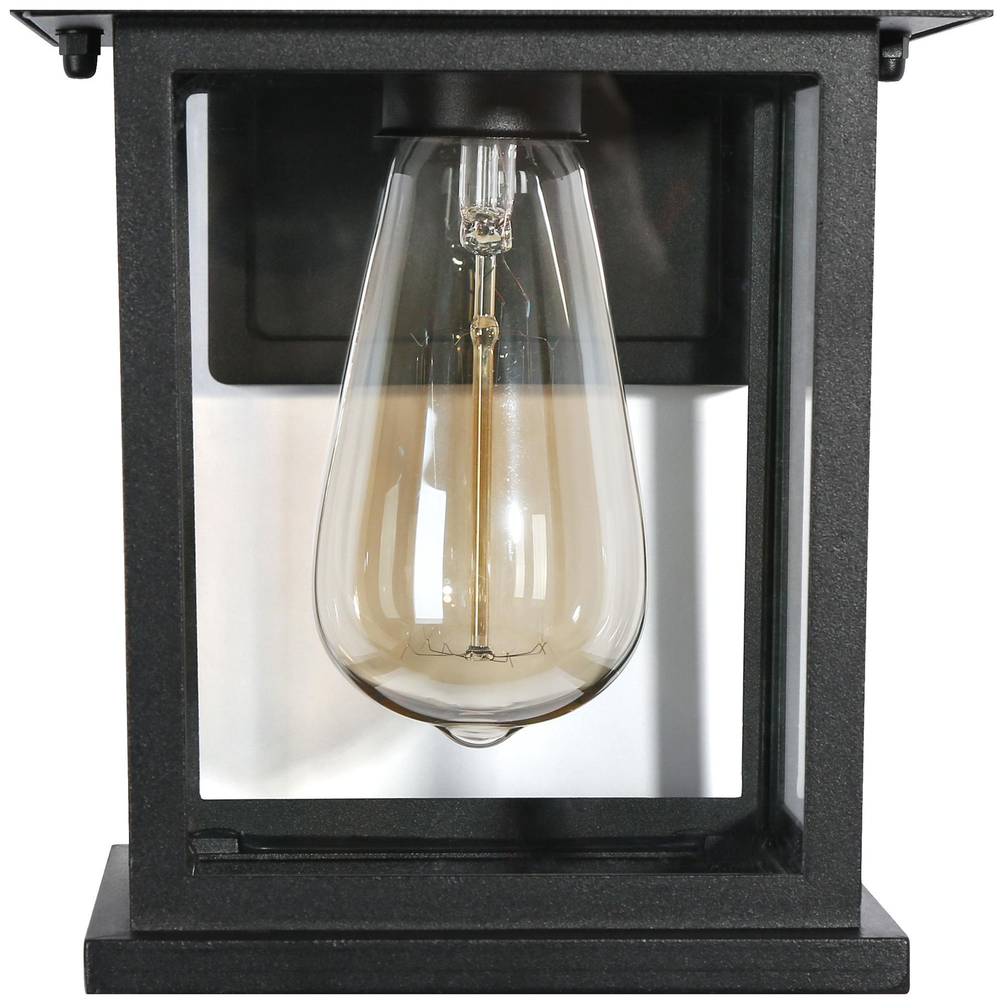 Melansa 11" High Black Glass Outdoor Wall Light - #063H9 | Lamps Plus