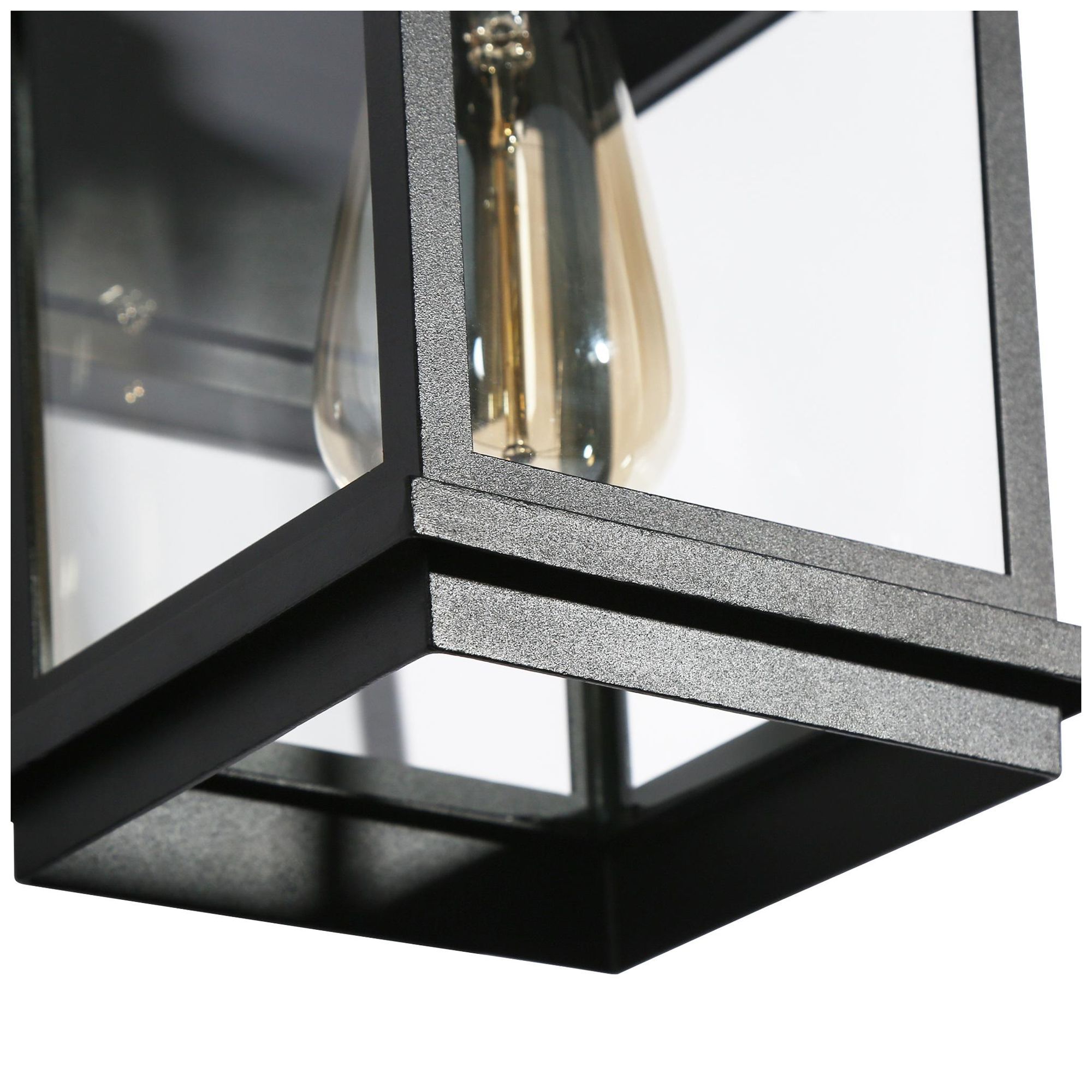 Melansa 11" High Black Glass Outdoor Wall Light - #063H9 | Lamps Plus