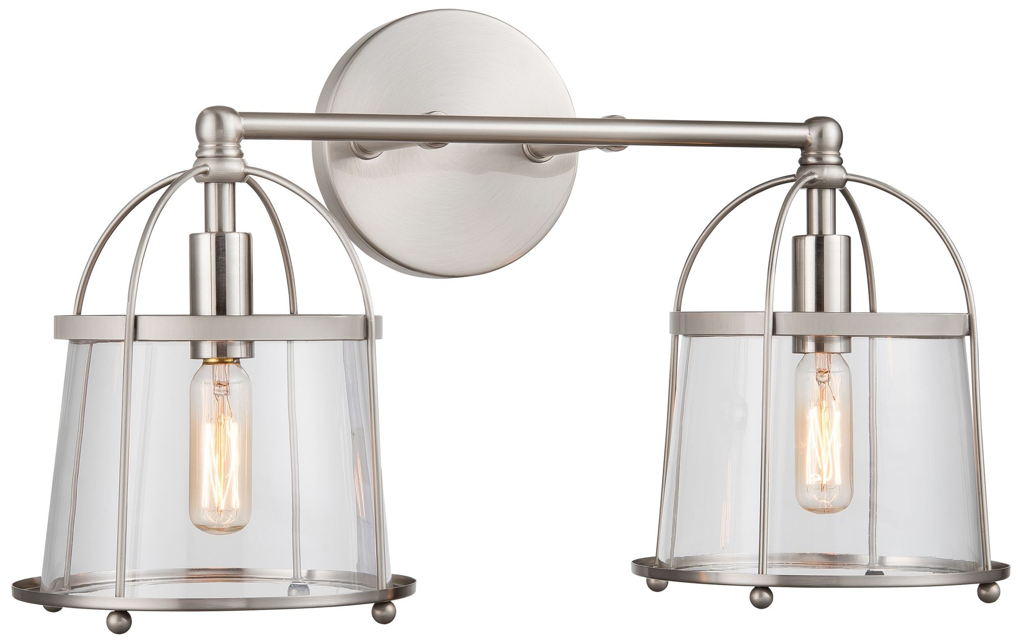 Merrick 17" Wide 2-Light Vanity Light - Satin Nickel - #367A9 | Lamps Plus