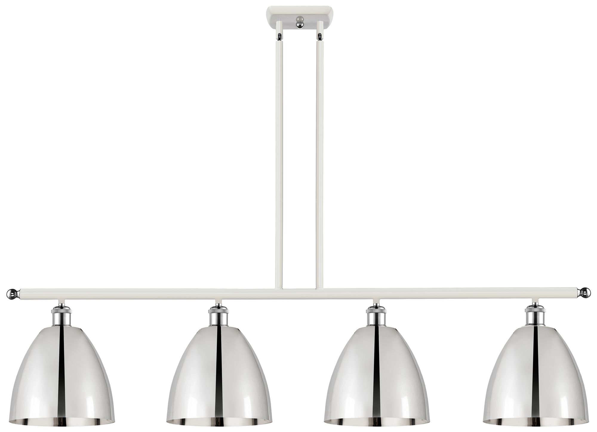 Metal Bristol 48"W 4 Light White and Chrome Island Light w/ 9" Sh ...