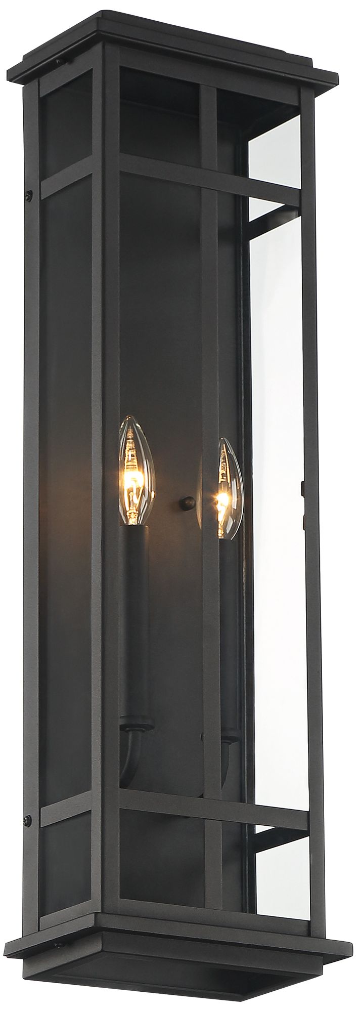 Metrix 26" High Black 2-Light Rectangular Outdoor Wall Light - #805A2 ...
