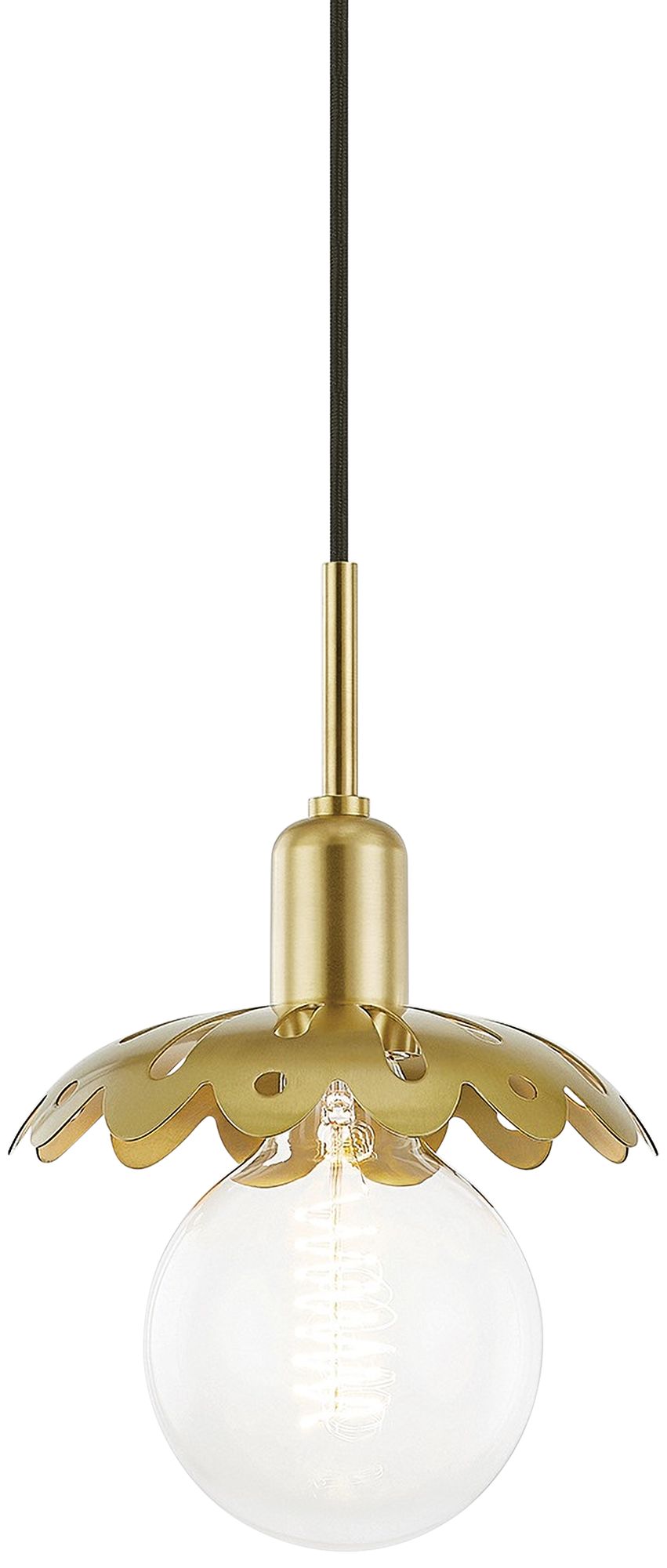 Mitzi Alyssa 8" Wide Aged Brass Mini Pendant Light - #76K34 | Lamps Plus