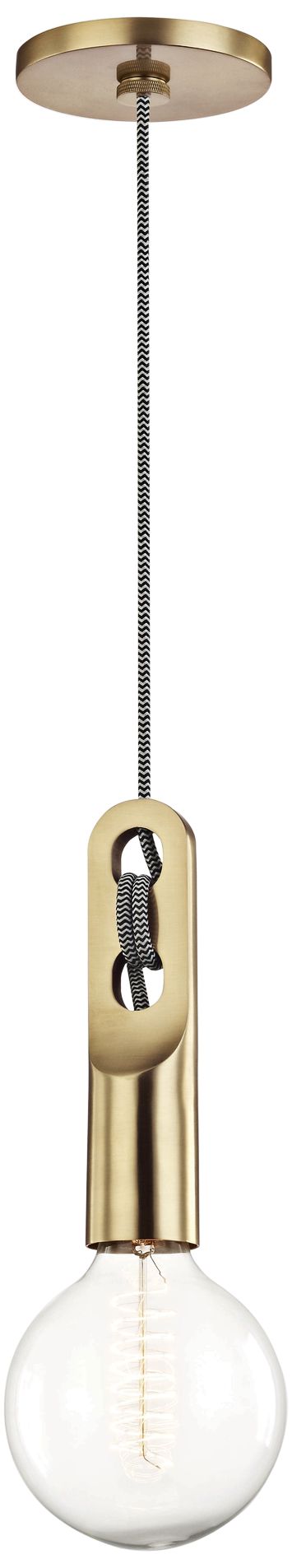 Mitzi Angela 5" Wide Aged Brass Mini Pendant - #47G65 | Lamps Plus