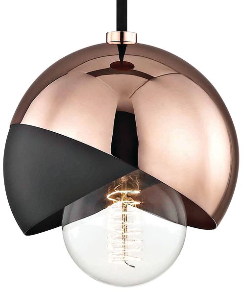 Mitzi Emma 6" Wide Polished Copper Mini Pendant - #47E24 | Lamps Plus