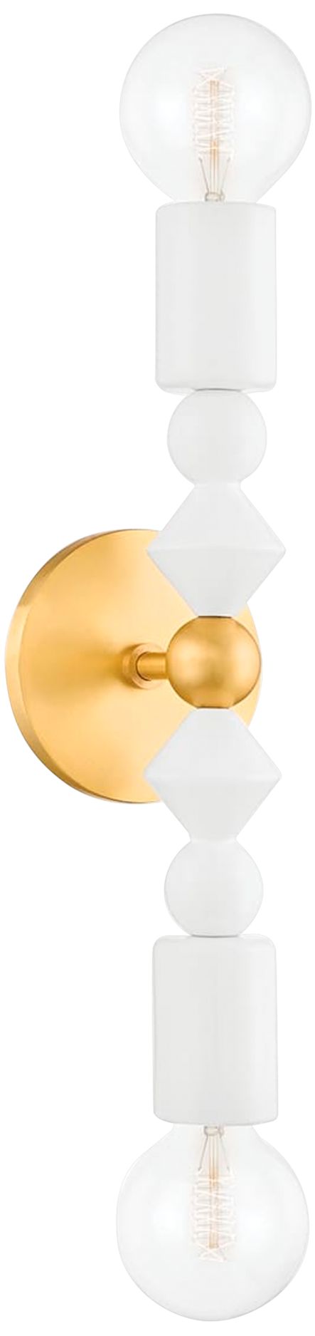 Mitzi Flora 21" High Aged Brass 2-Light Wall Sconce - #266Y1 | Lamps Plus