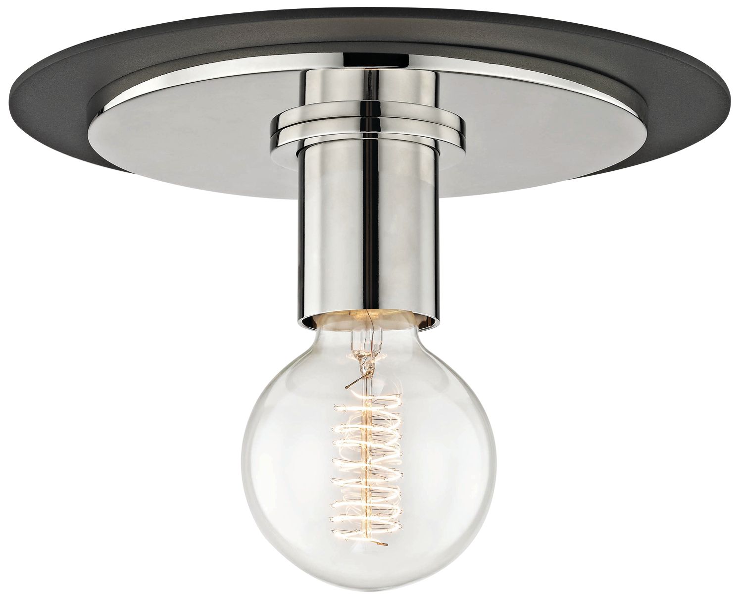 Mitzi Milo 9" Wide Polished Nickel and Black Ceiling Light - #46K70 ...