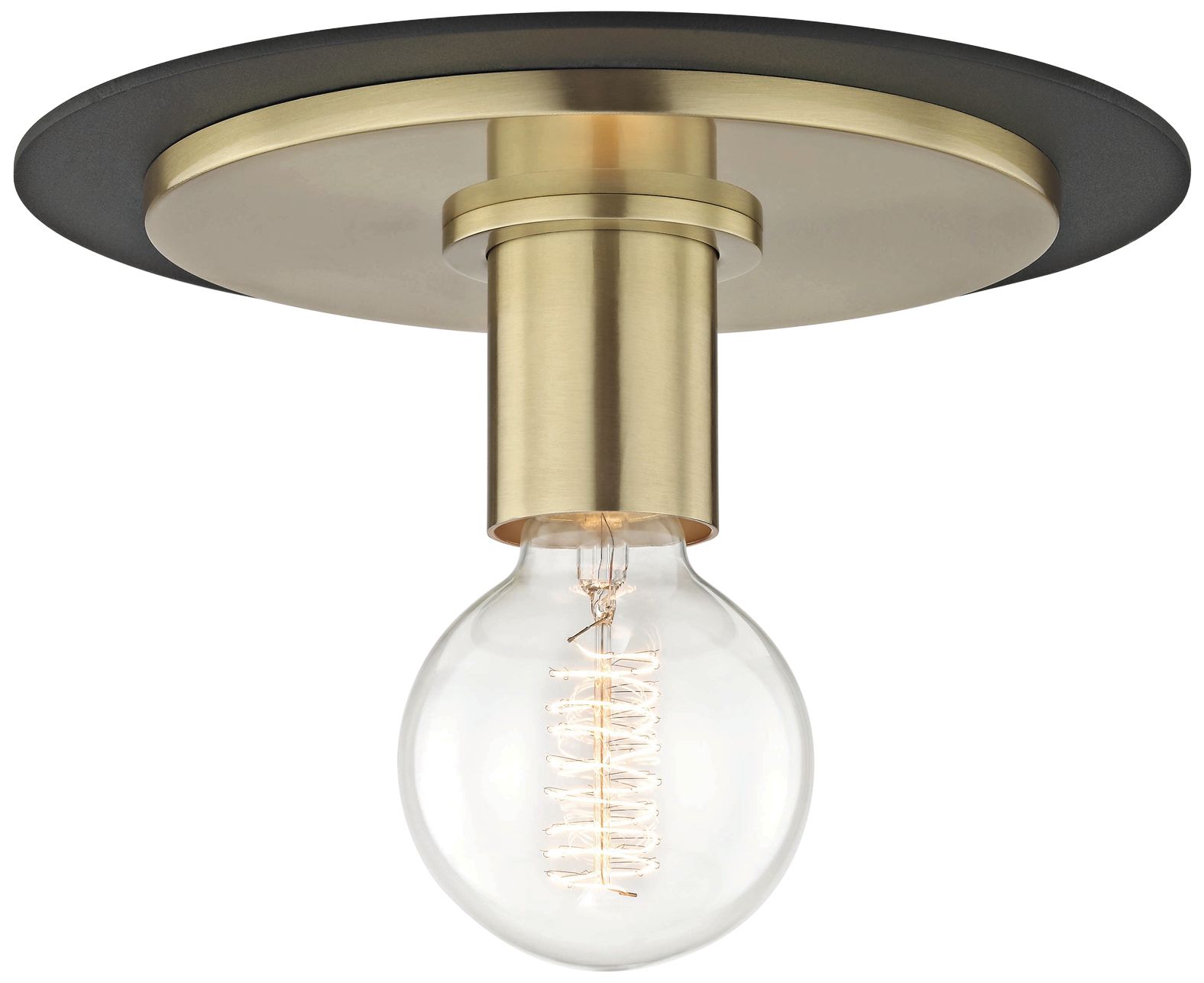 Mitzi Milo 9" Wide Polished Nickel and Black Ceiling Light - #46K70 ...