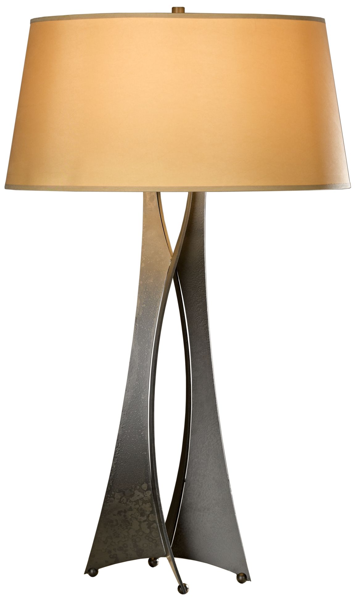 Moreau Tall Table Lamp - Dark Smoke Finish - Doeskin Suede Shade ...