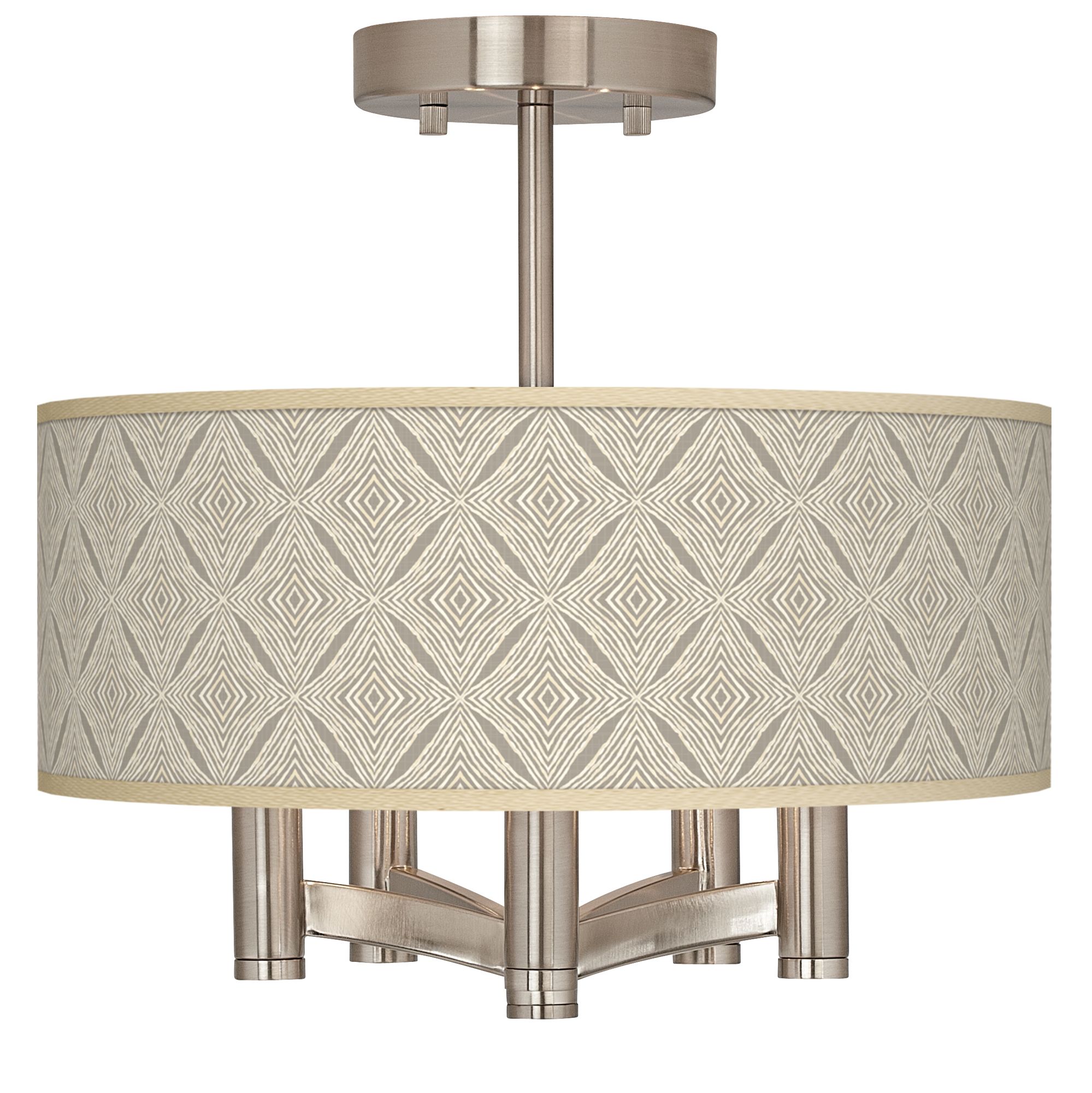 Moroccan Diamonds Ava 5-Light Nickel Ceiling Light - #55D11 | Lamps Plus