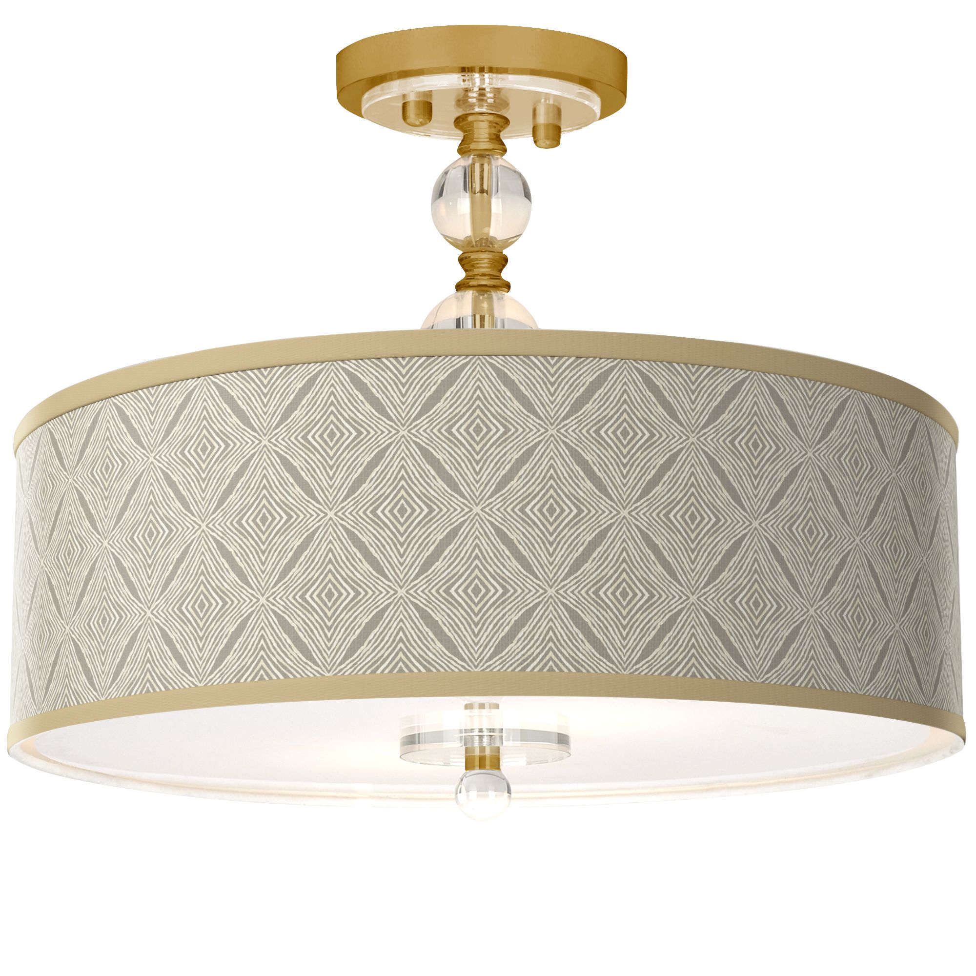Moroccan Diamonds Giclee 16"W Gold Semi-Flush Ceiling Light - #876N6 ...