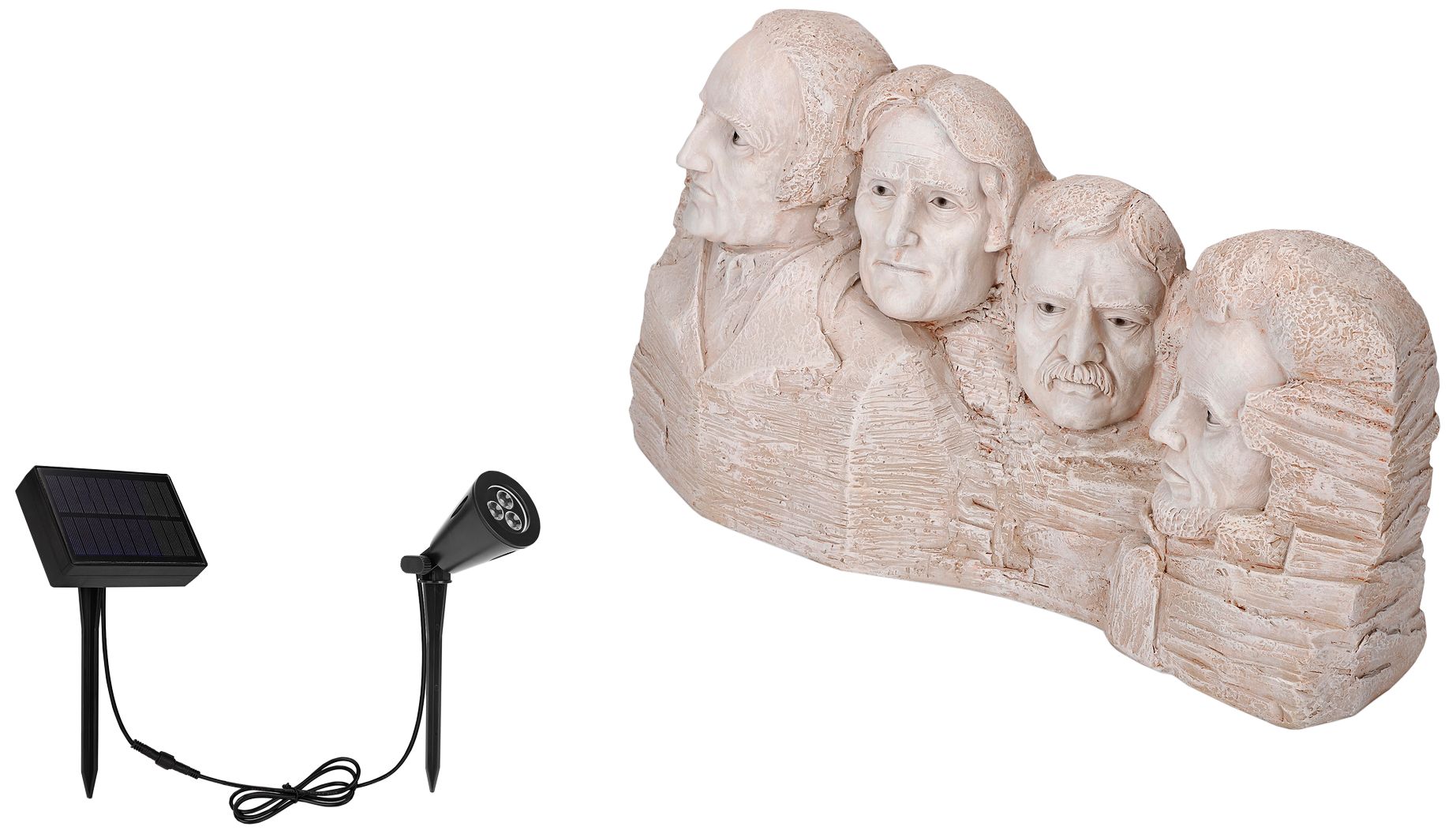 Mt. Rushmore 15"H Off-White Statue with Solar LED Spotlight - #417N3 ...