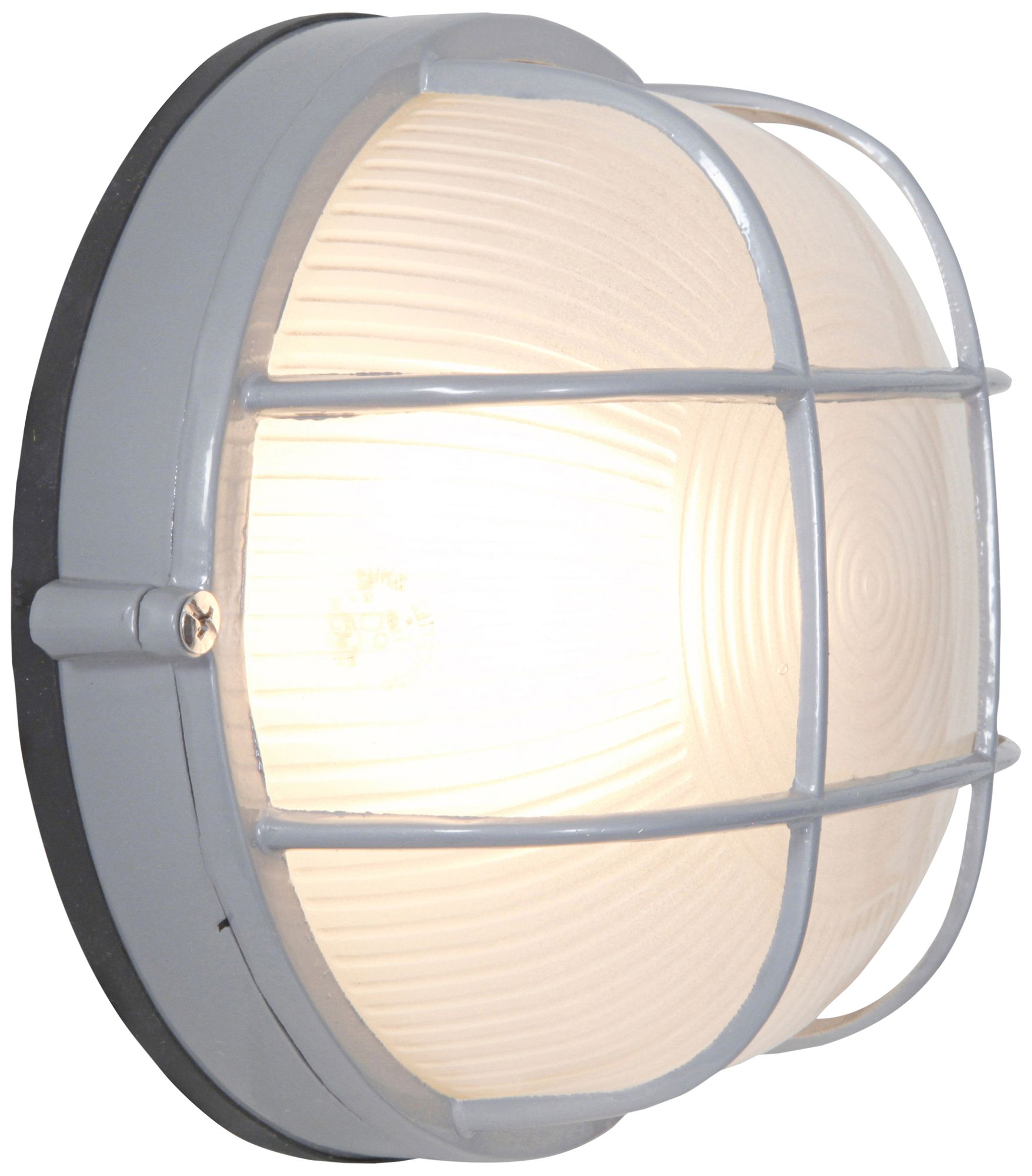 Nauticus 7" Wide Satin Steel Round Outdoor Wall Light - #43126 | Lamps Plus