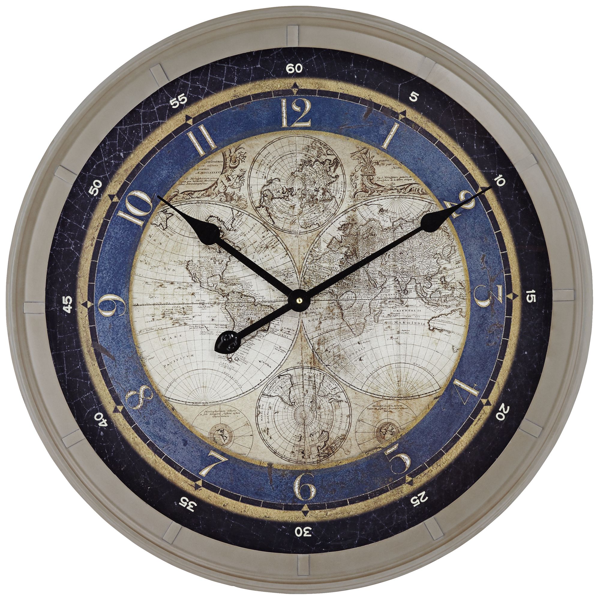 Navigator 23 1/2" Round World Map Wall Clock - #31D80 | Lamps Plus