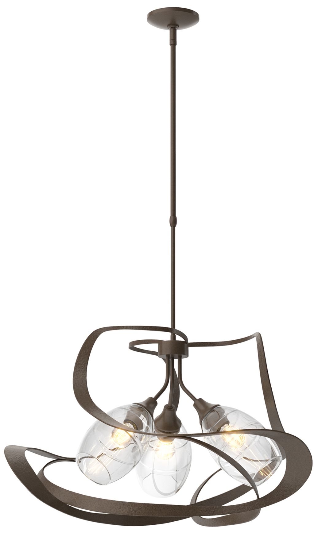 Bronze Clear Glass Hanging Light Pendant 30in - #1613E | Lamps Plus