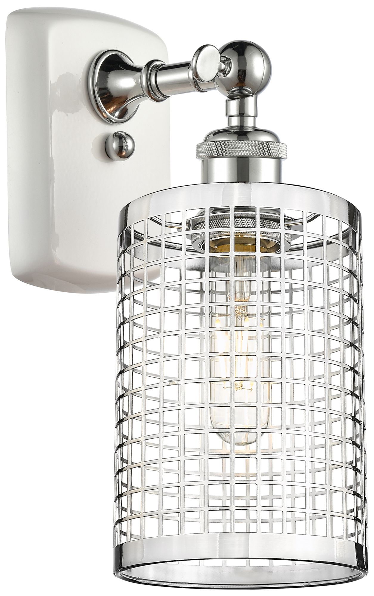 Nestbrook 13"H White and Polished Chrome Wall Sconce w/ Chrome Shade ...