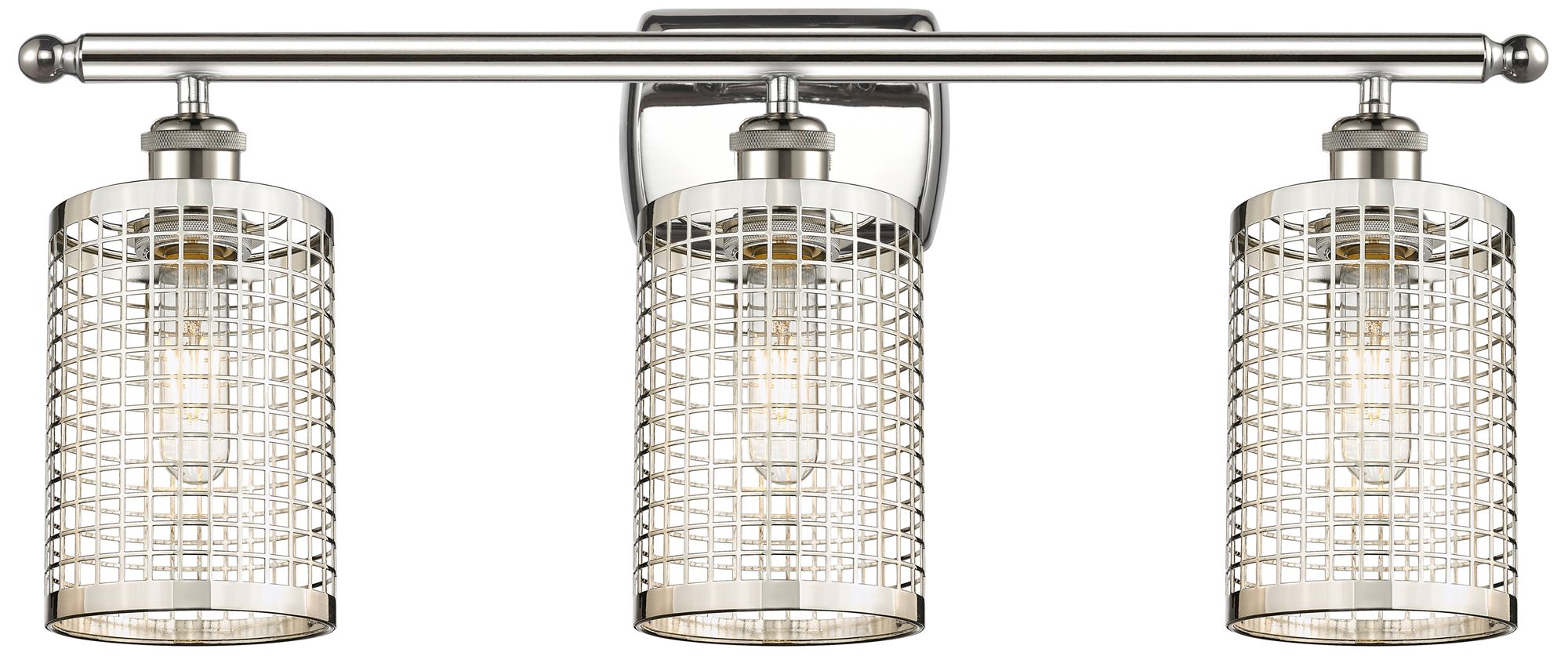 Nestbrook 26"W 3 Light Polished Nickel Bath Light w/ Polished Nickel S ...
