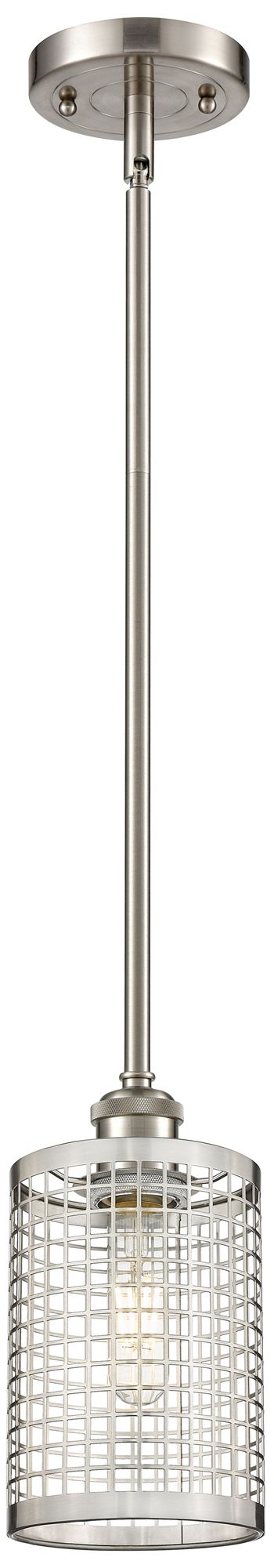 Nestbrook 4.75" Wide Satin Nickel Stem Hung Pendant With Satin Nickel ...