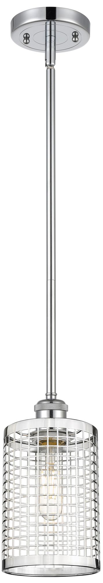 Nestbrook 4.75"W Polished Chrome Stem Hung Pendant w/ Polished Chrome ...