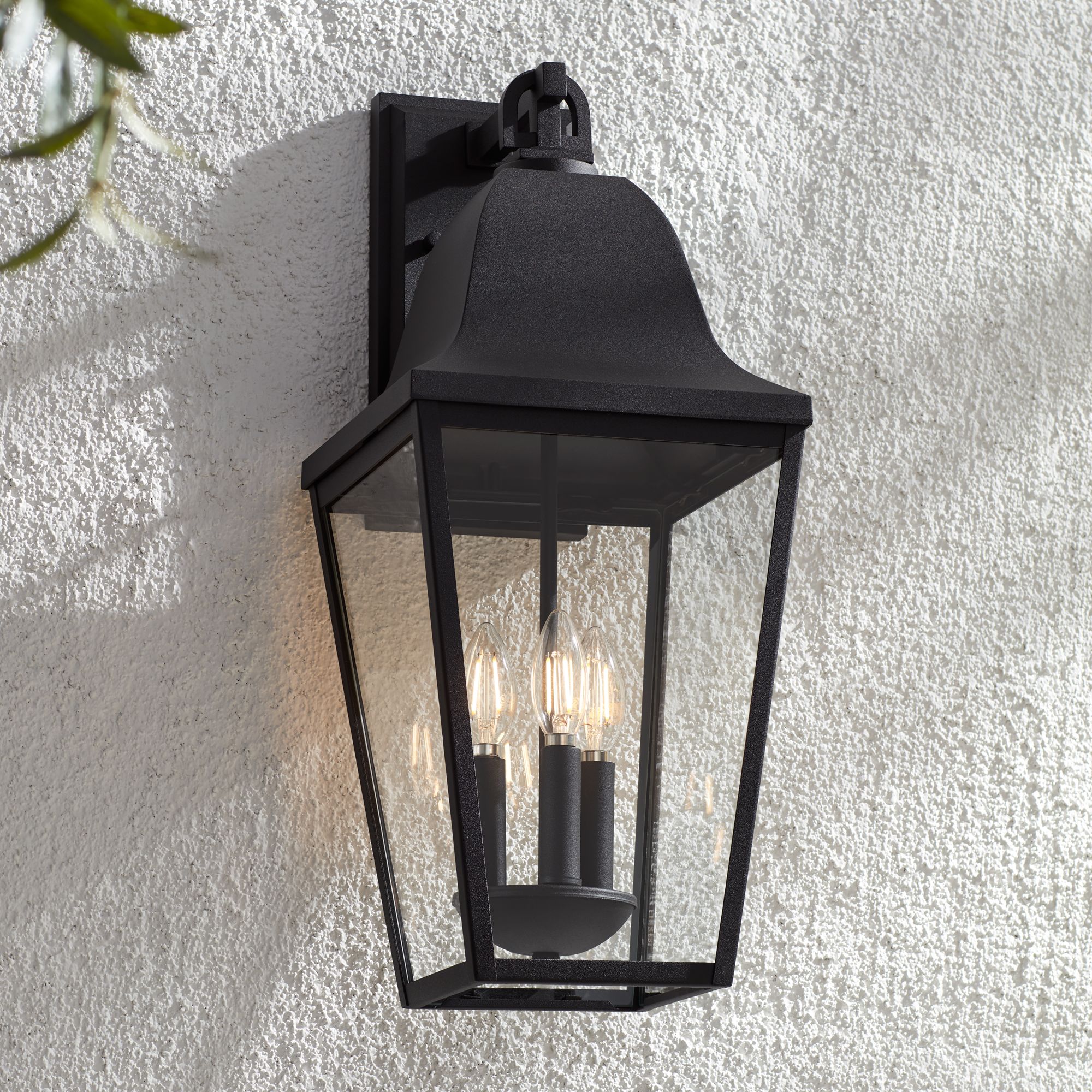 Neumark 21 3/4" High Matte Black Outdoor Wall Light - #229Y0 | Lamps Plus