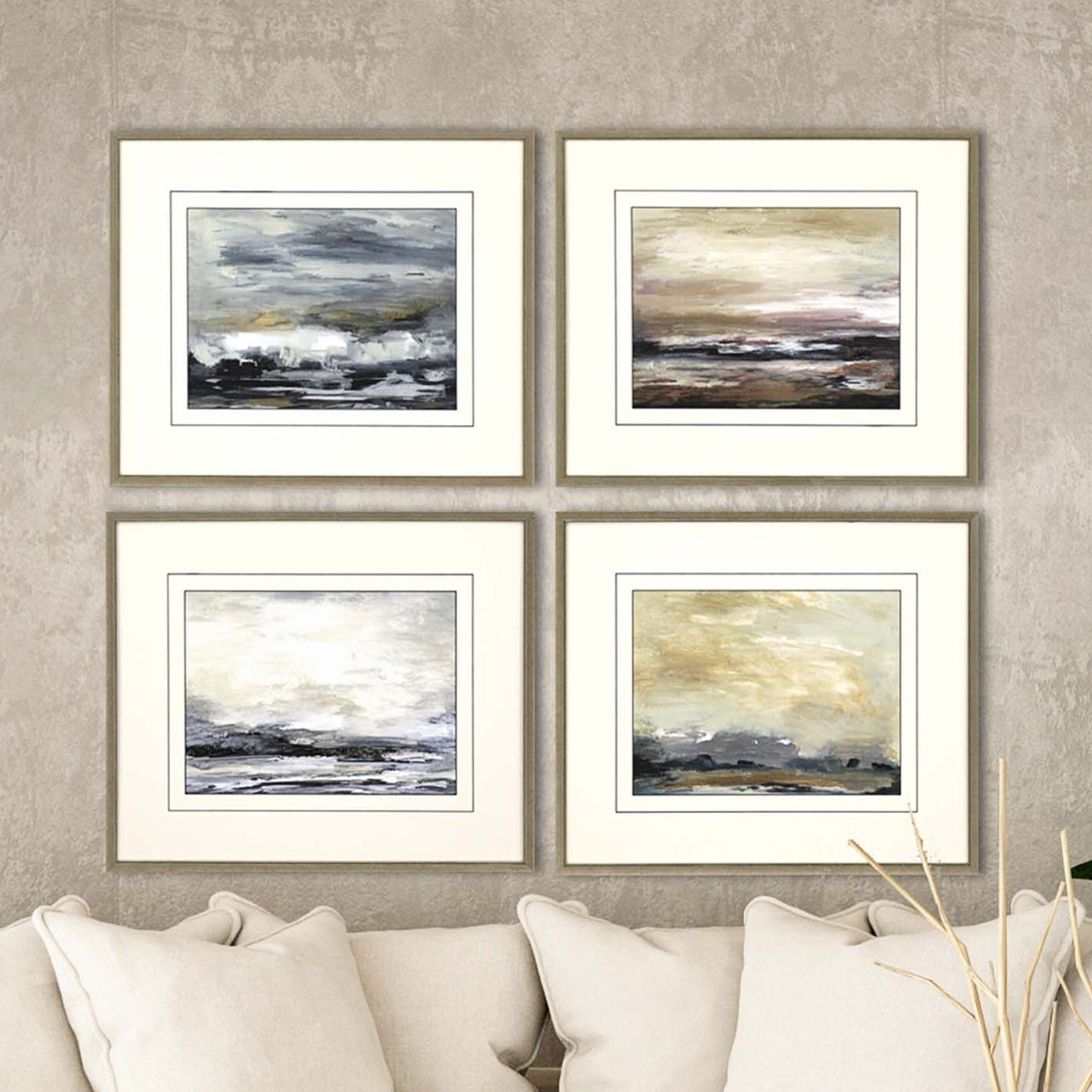 New Perspective 25 Wide 4 Piece Framed Wall Art Set 774J0 Lamps Plus