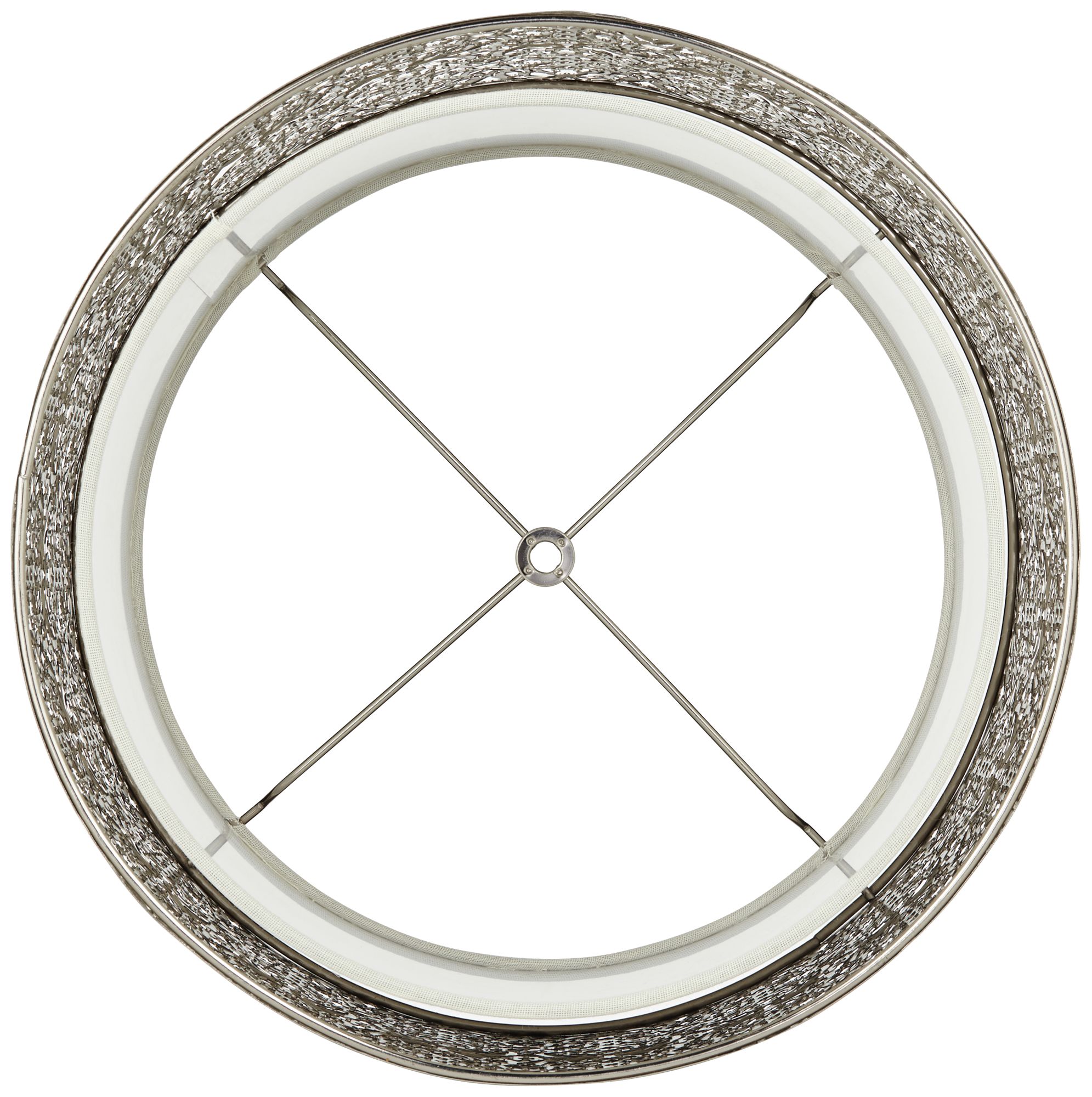 Nickel Laser Cutting Metal Drum Lamp Shade 13 3/4x13 3/4x9 (Spider ...