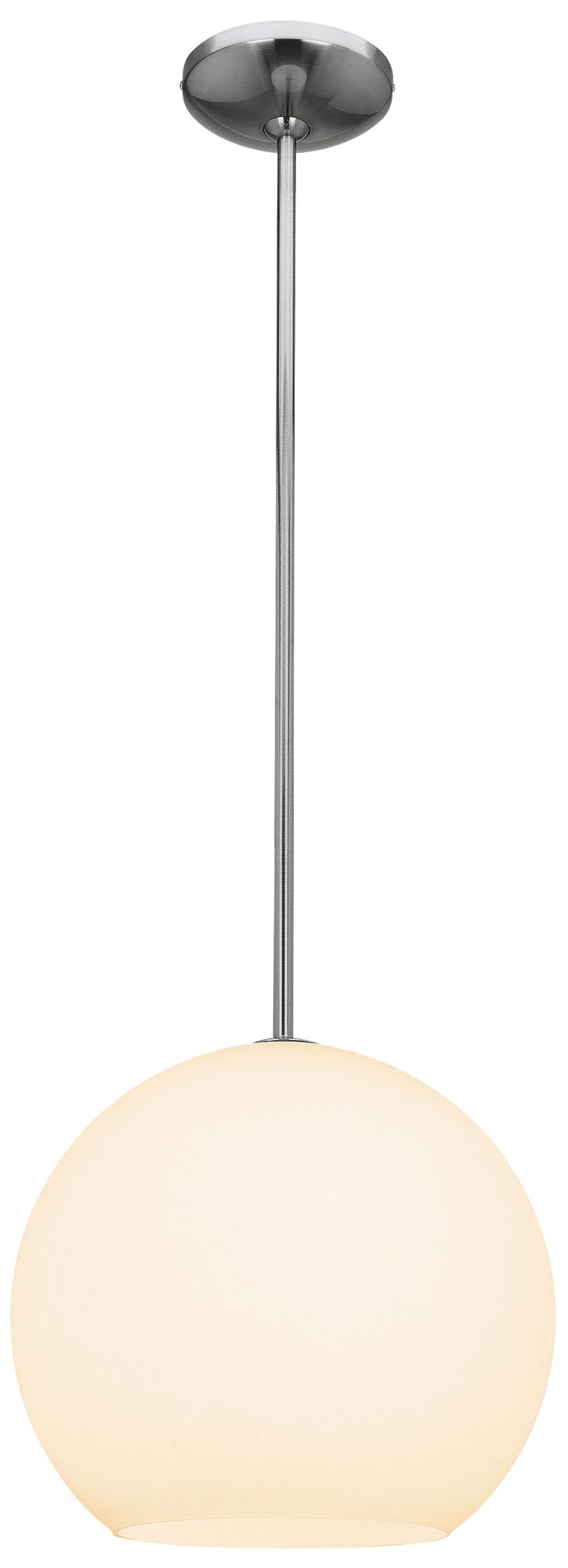 Nitrogen - Ball Pendant - E26 LED - Medium - Brushed Steel - Opal Glass ...