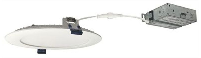 Nora Flat 6" Powder White 13.5 Watt Canless Recessed LED Downlight ...